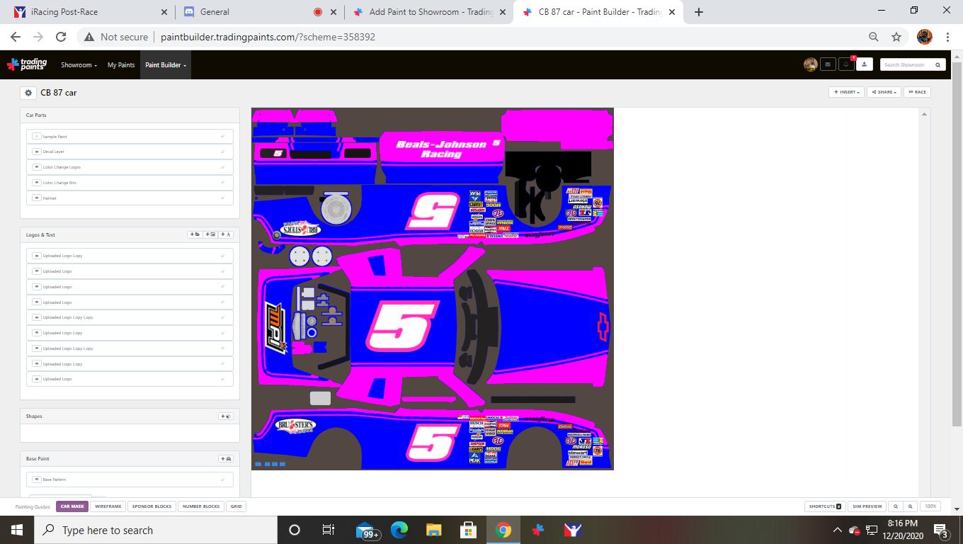 CB 87 car by Charlie Beals - Trading Paints