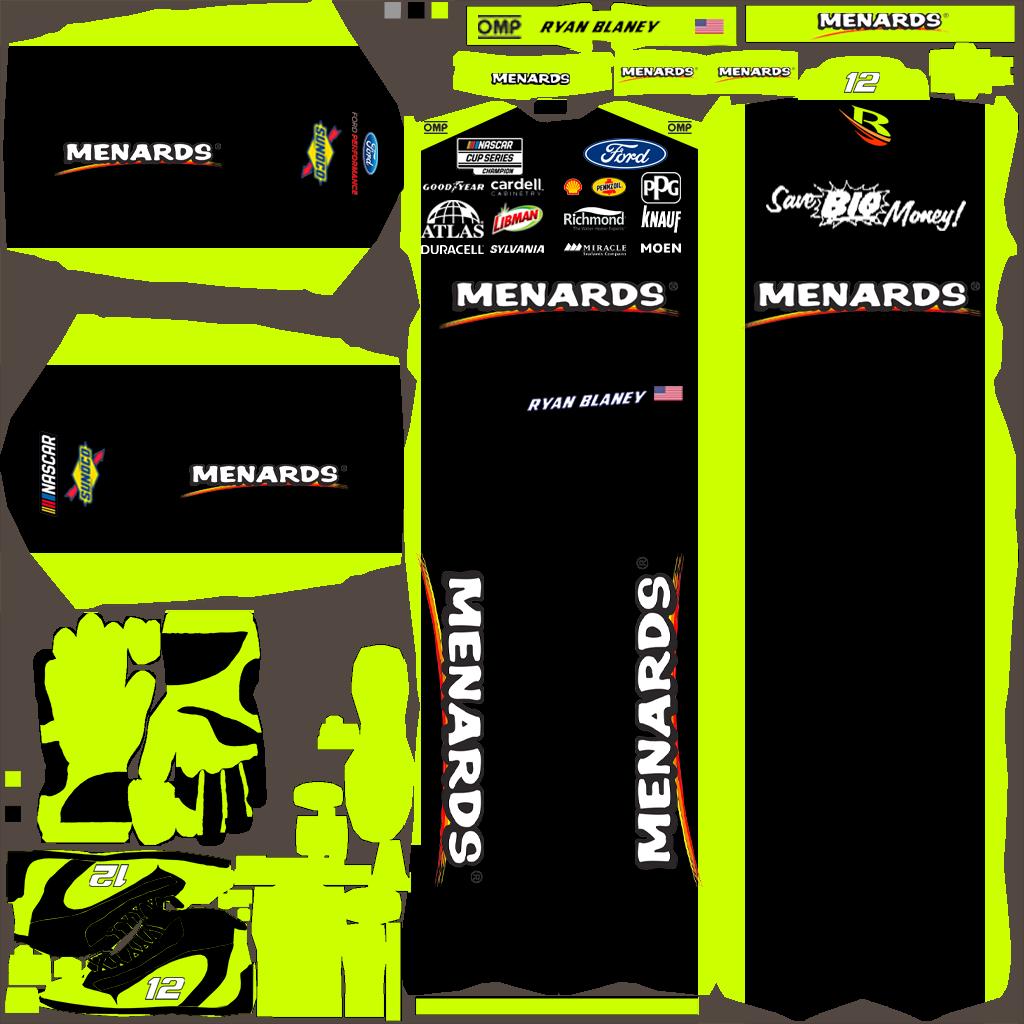 Ryan Blaney 2025 Menards Suit by Peter Cohen - Trading Paints
