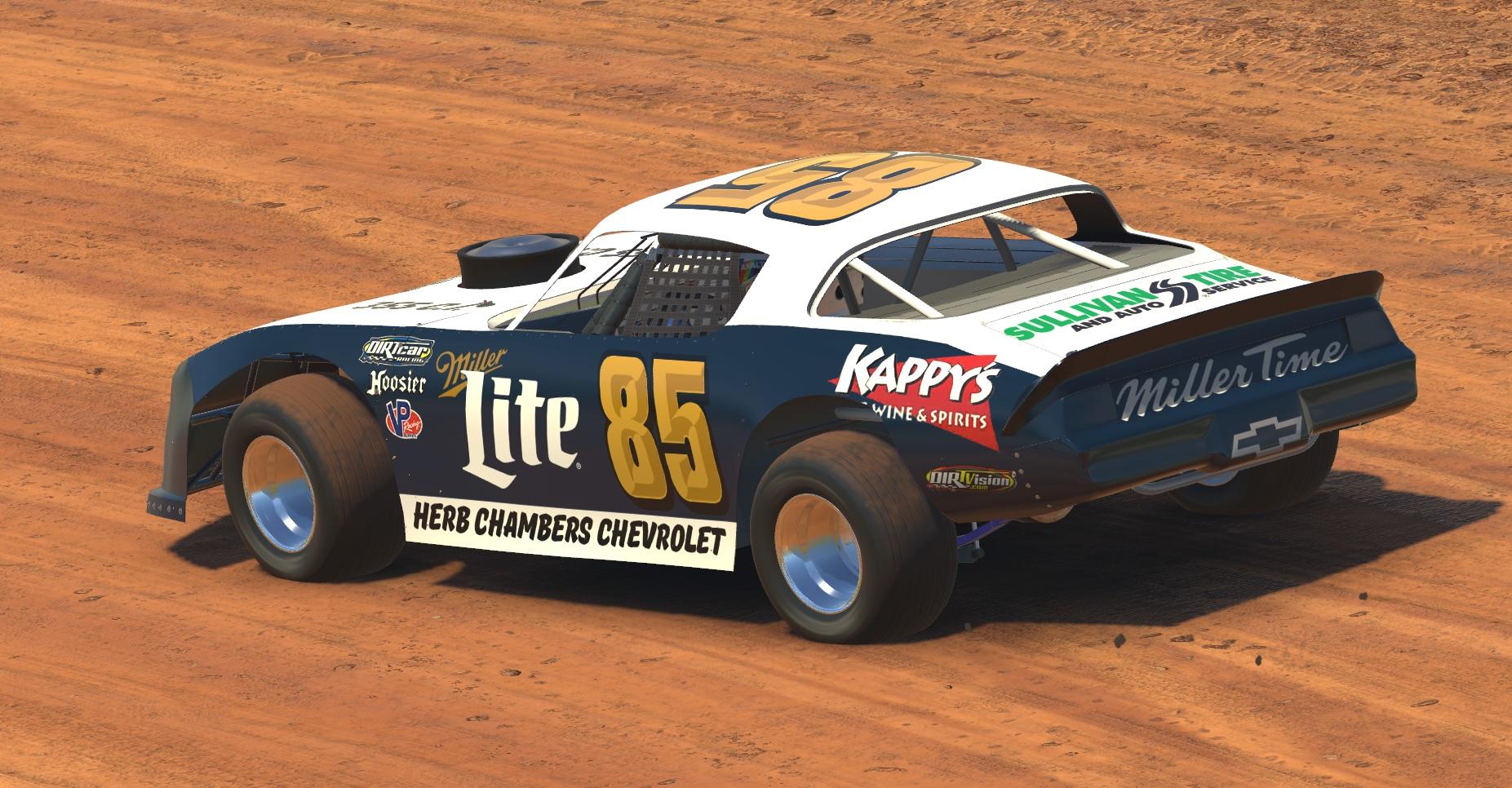 Miller Lite throwback dirt street stock by Derek Gilray - Trading Paints