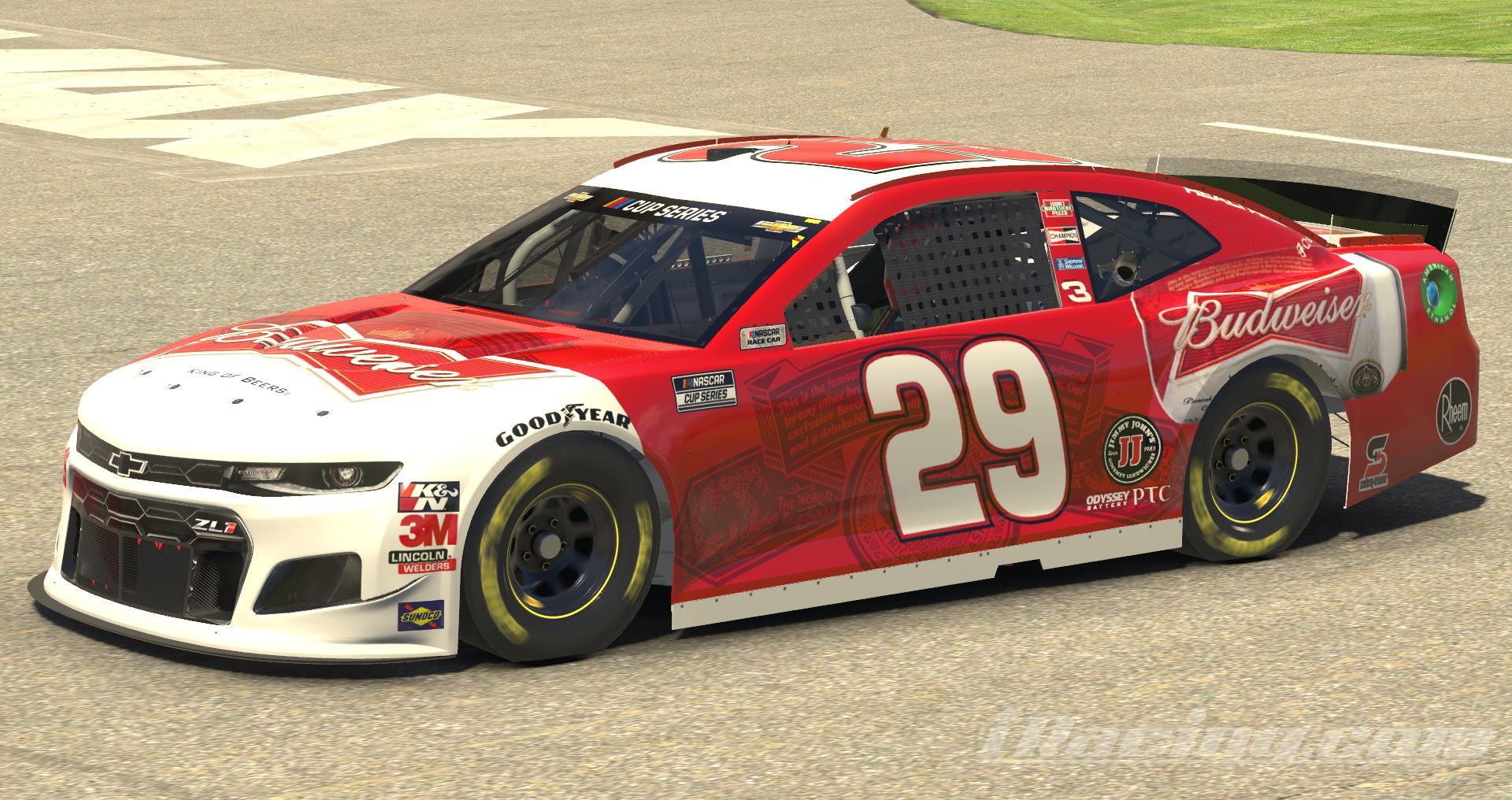 Throwback Kevin Harvick 29 Budweiser Chevrolet Camaro ZL1 1LE NO NUMBER ...