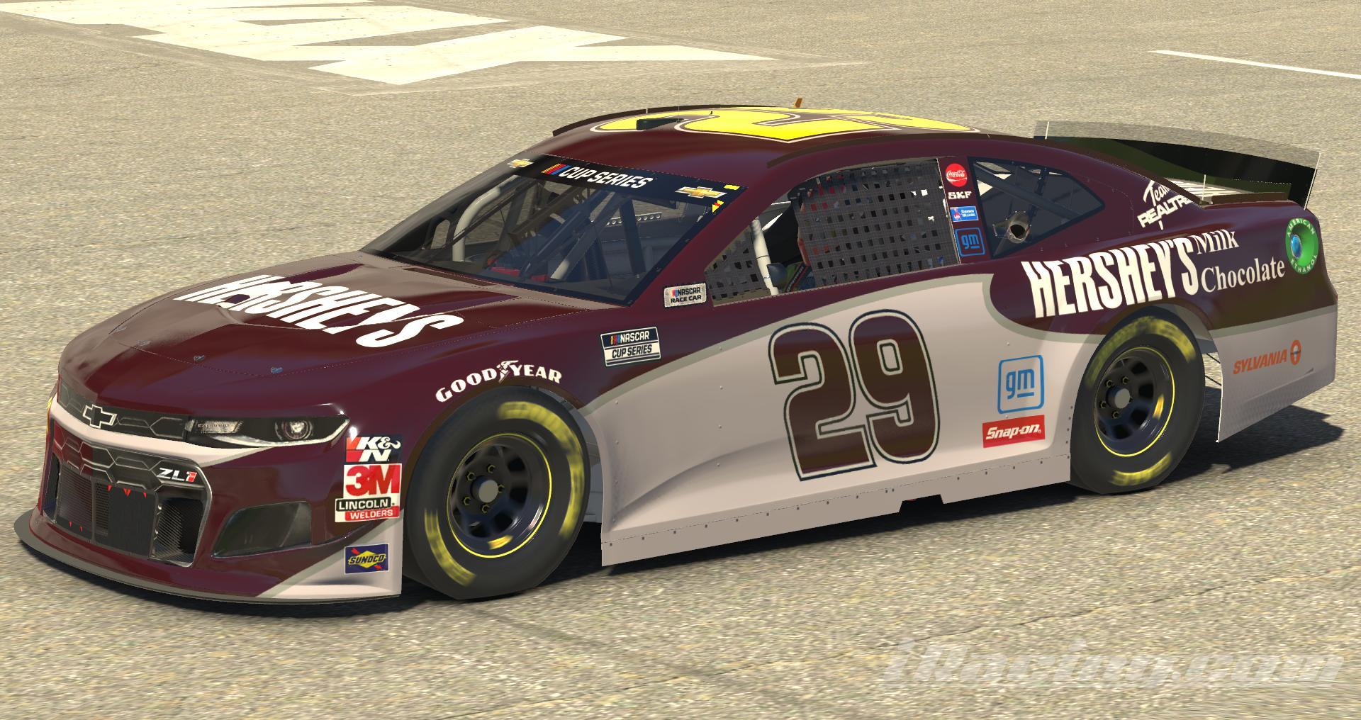 Throwback Kevin Harvick 29 Hersheys Chevrolet Camaro ZL1 1LE NO NUMBER ...