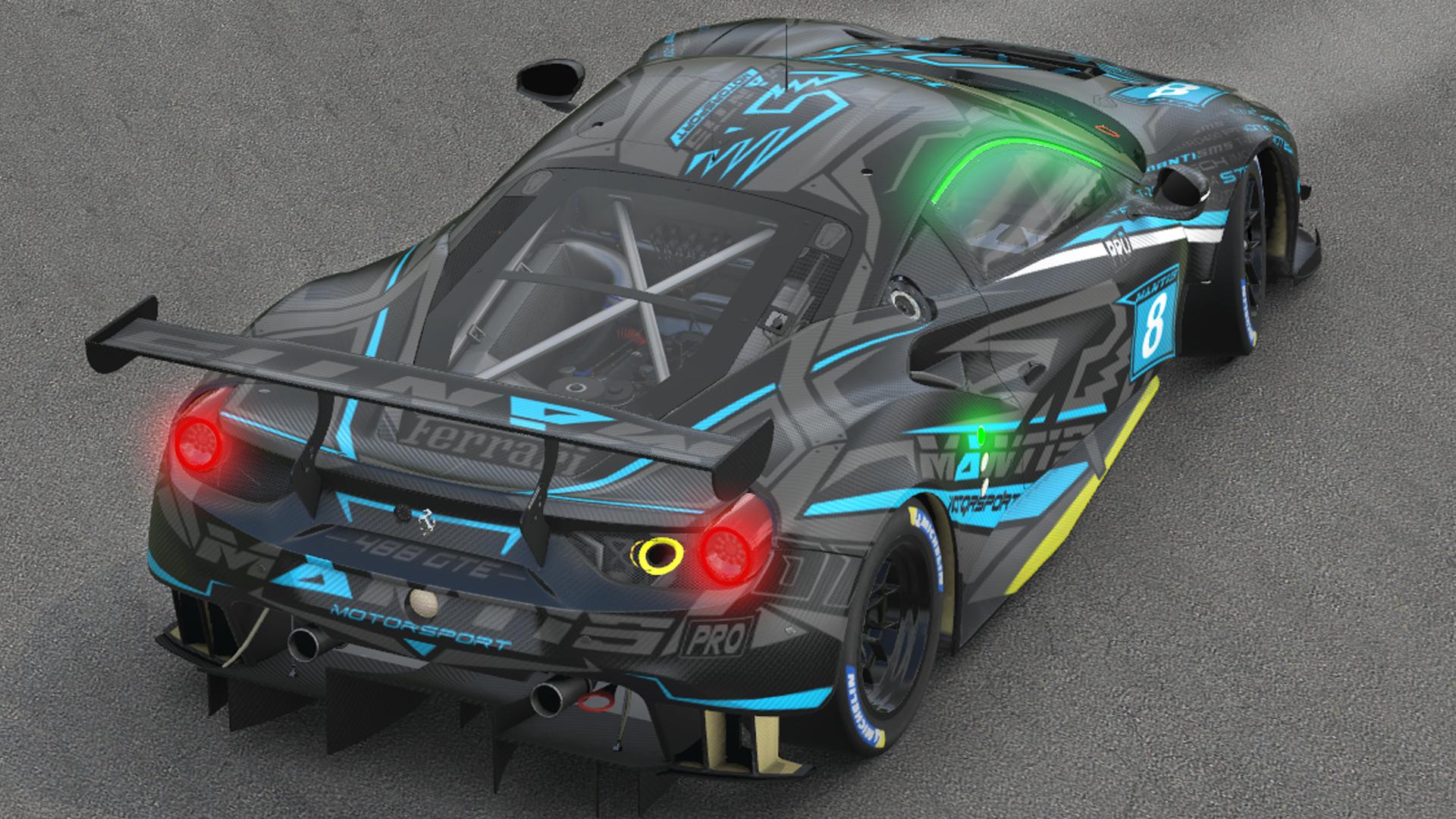 Ferrari 488 GTE ONYX / BLUE CARBON by Kirk S. - Trading Paints