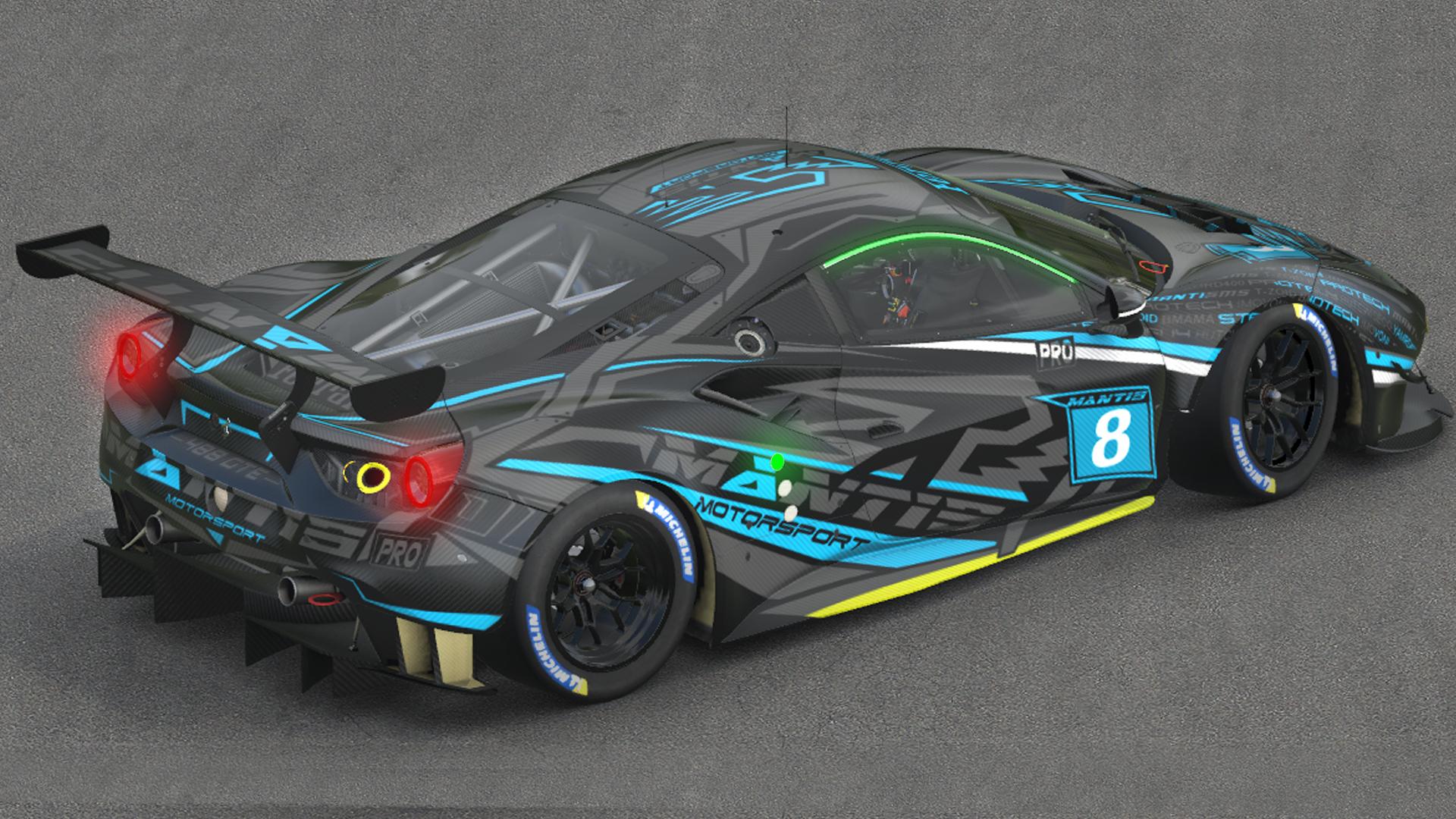 Ferrari 488 GTE ONYX / BLUE CARBON by Kirk S. - Trading Paints