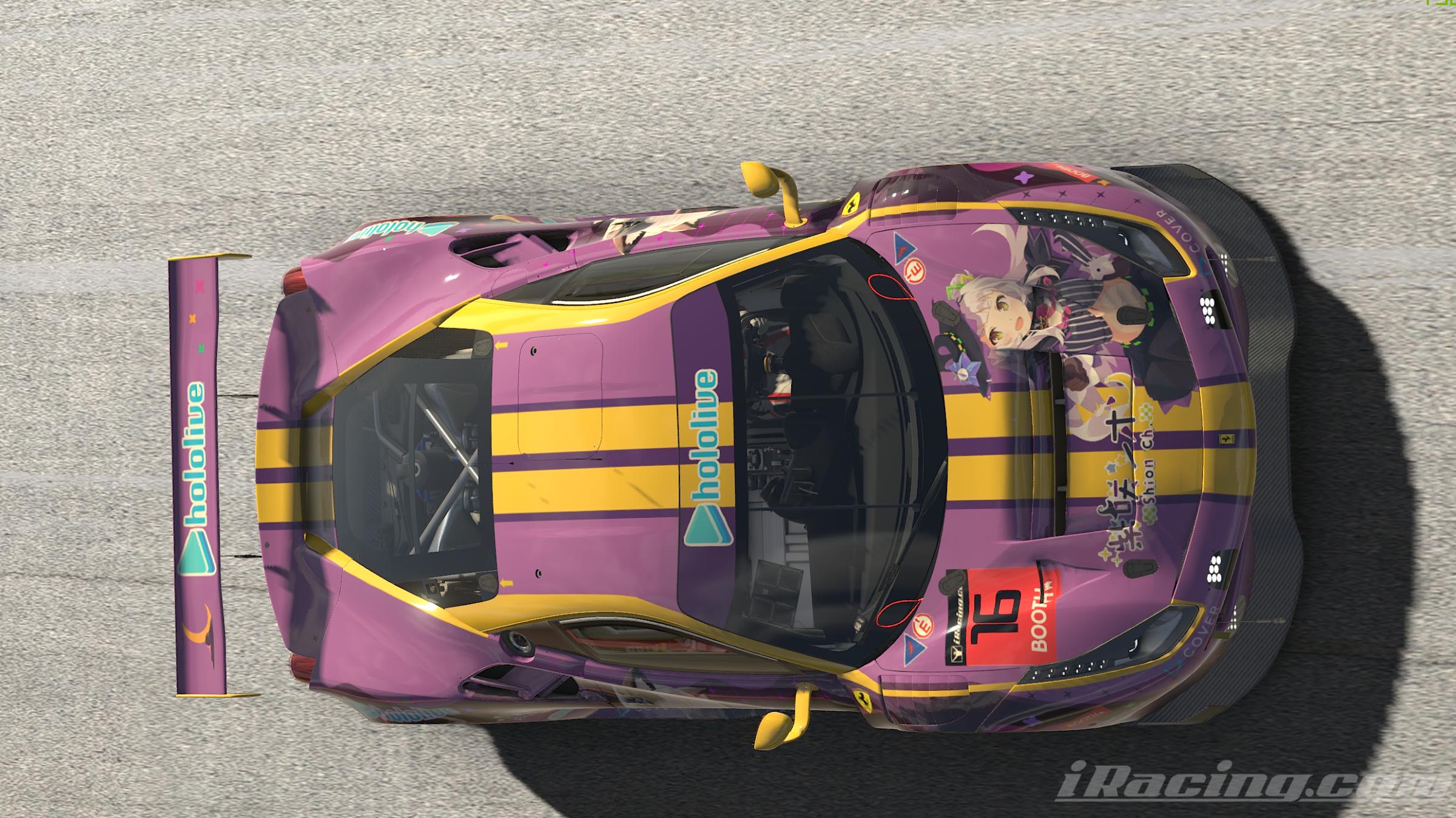 hololive Murasaki Shion Ferrari 488 GT3 [Itasha/Anime] by Takuya Onbe ...