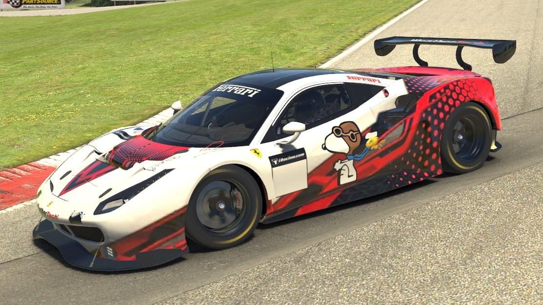 Snoopy Ferrari 488 GT3 by Mark B. - Trading Paints