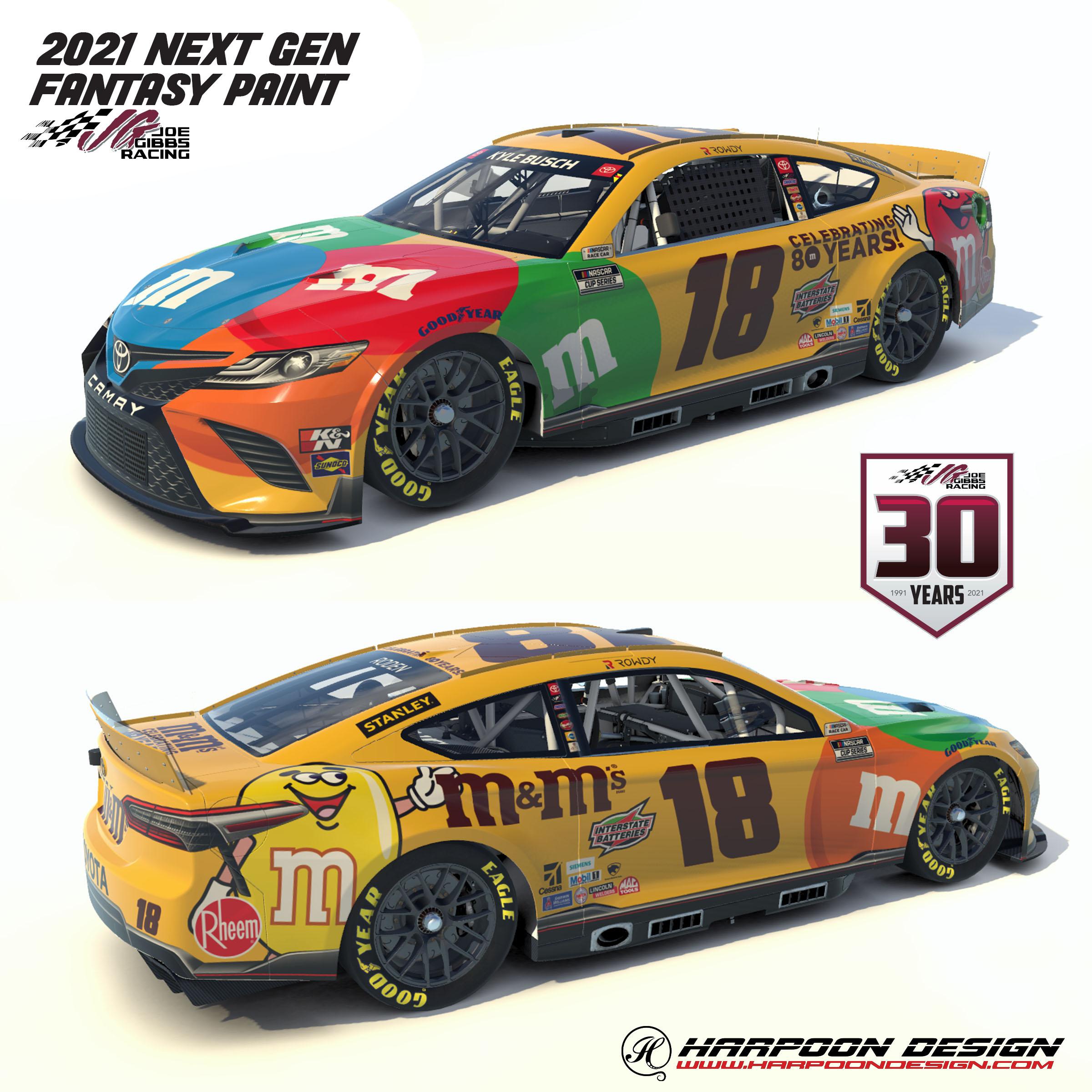 2021 Kyle Busch M&M Throwback Next Gen Camry No Num by Brantley Roden ...