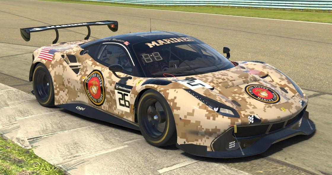 Marines Ferrari 488 GT3 by Mark B. - Trading Paints