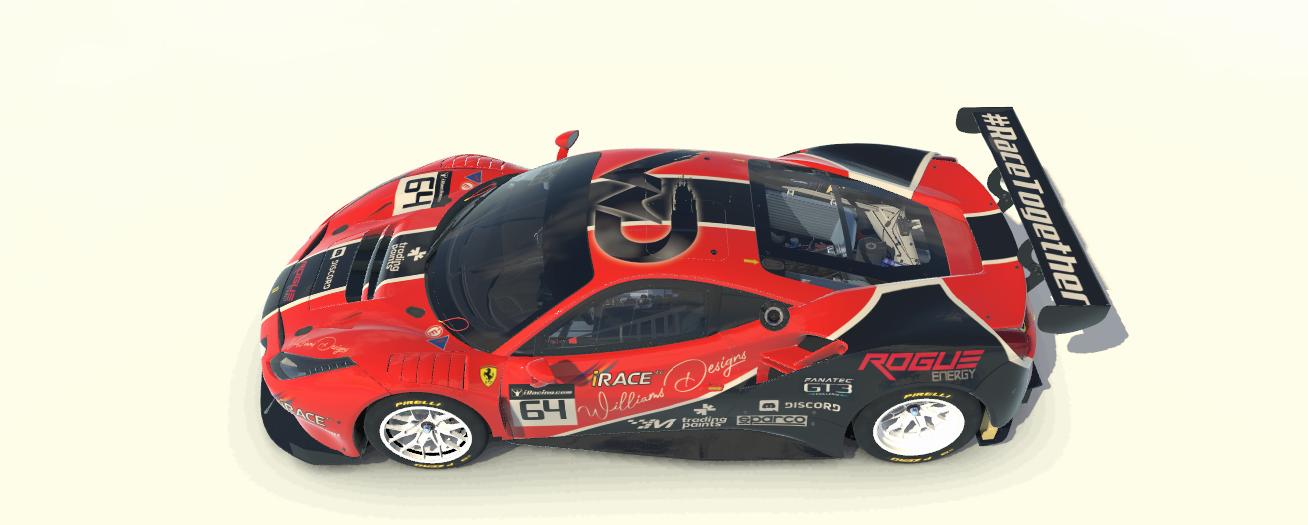 iRace.tv Rogue Energy - Ferrari 488 GT3 by Tom J W. - Trading Paints