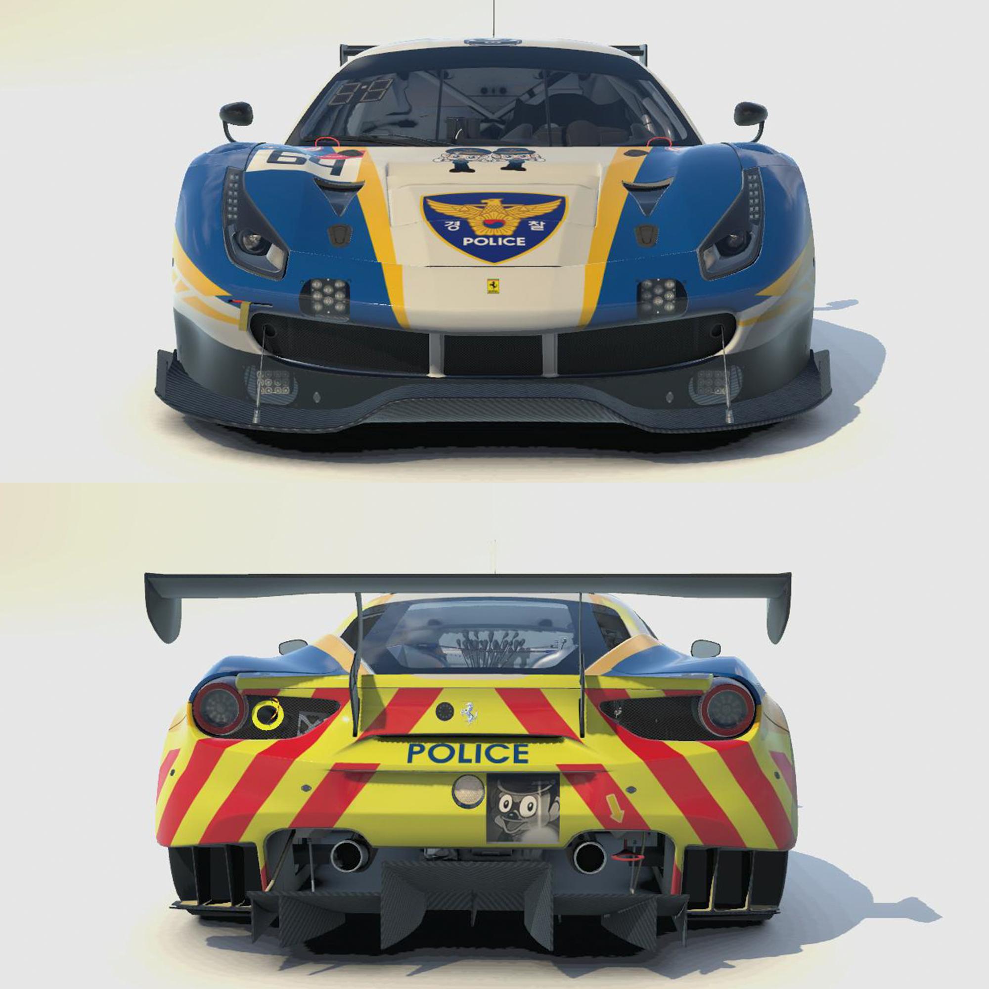Ferrari 488 GT3 - KOREA POLICE RACE CAR by Yun Sung G. - Trading Paints