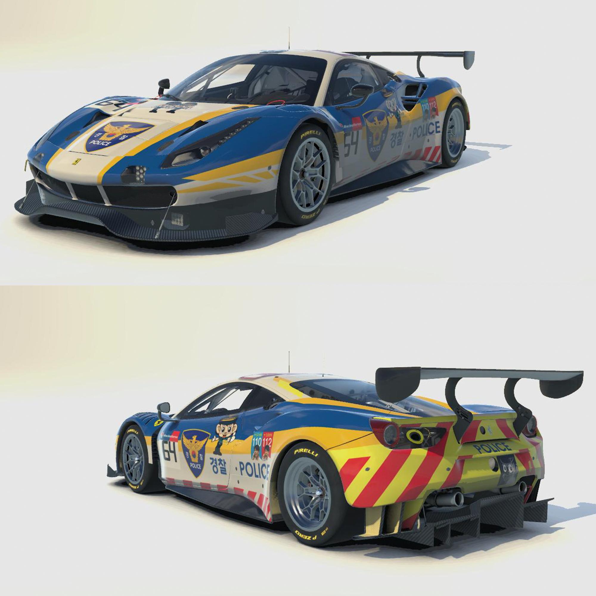 Ferrari 488 GT3 - KOREA POLICE RACE CAR by Yun Sung G. - Trading Paints