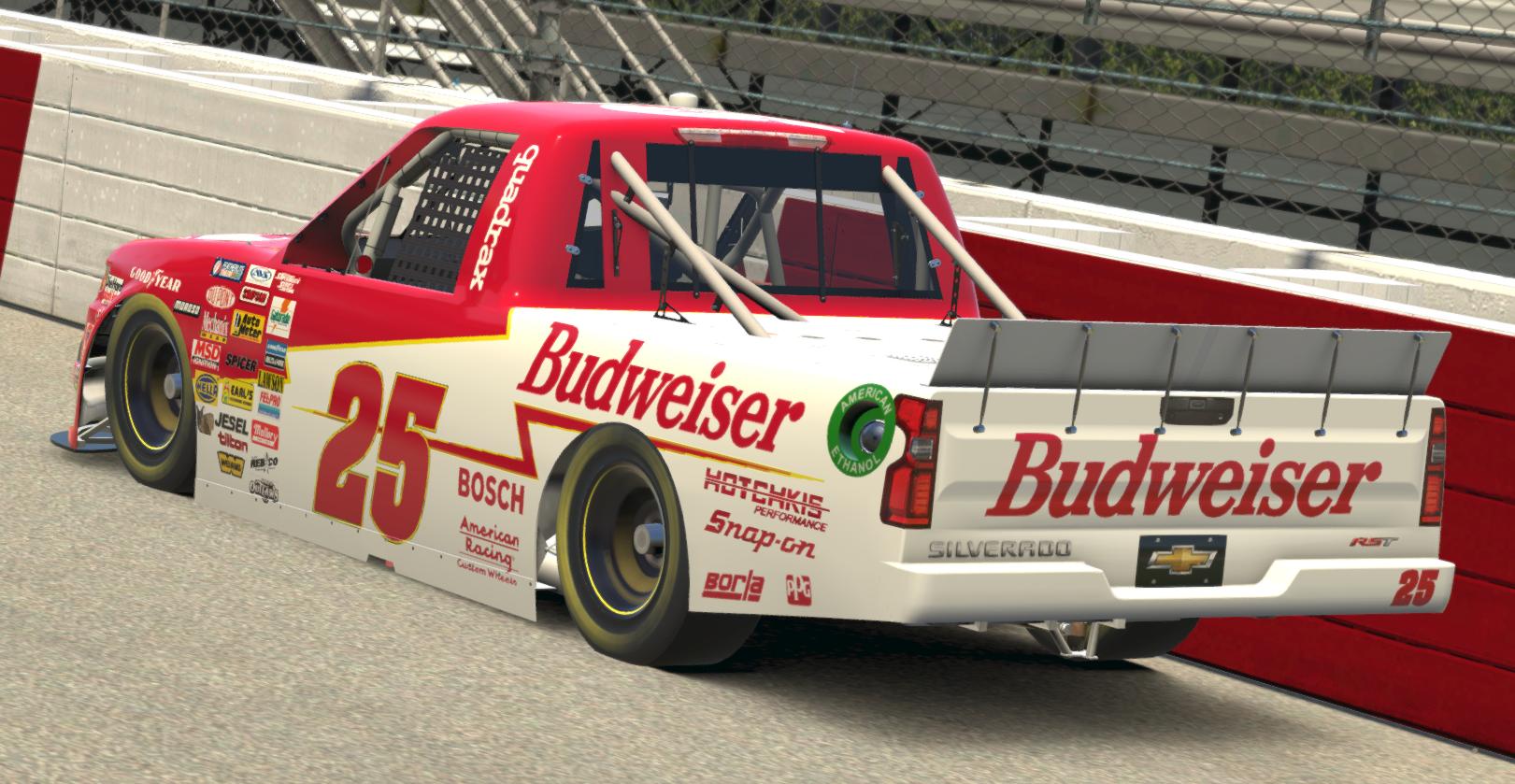 #25 Budweiser Chevy driven by Roger Mears by Jack Lauer - Trading Paints