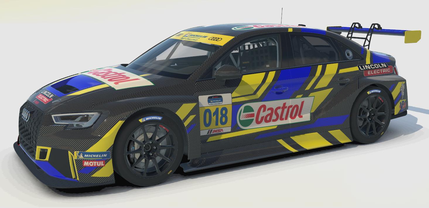 CASTROL Audi RS3 LMS BLUE YELLOW by Gene N. - Trading Paints