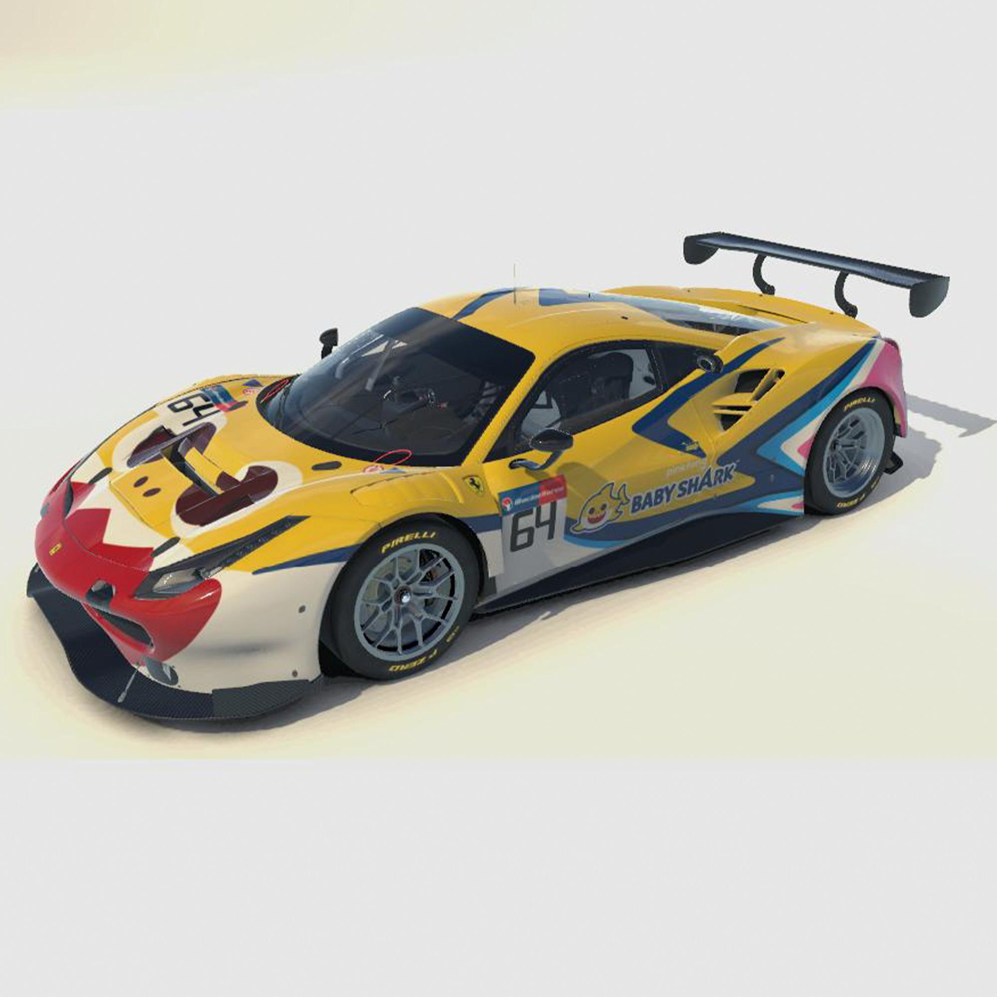 Ferrari 488 GT3 - BABY SHARK Race Car by Yun Sung G. - Trading Paints