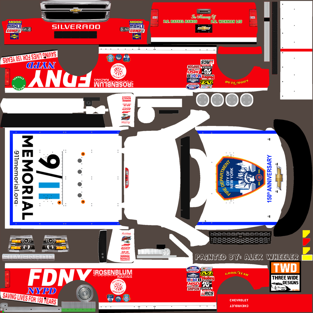 Ryan Ellis FDNY Racing Chevrolet Silverado by Alex Wheeler - Trading Paints