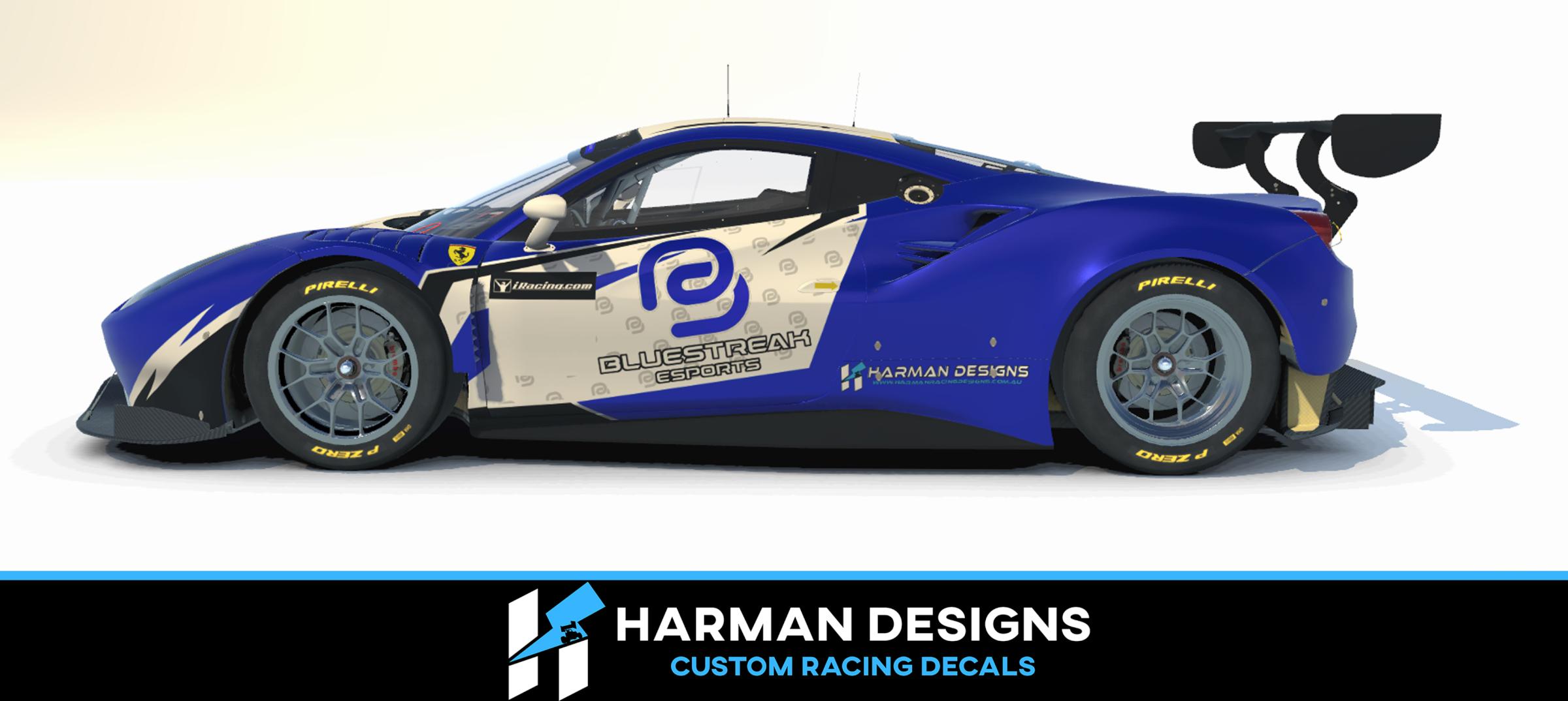 Blue Streak Ferrari 488 GT3 by Keegan Harman - Trading Paints