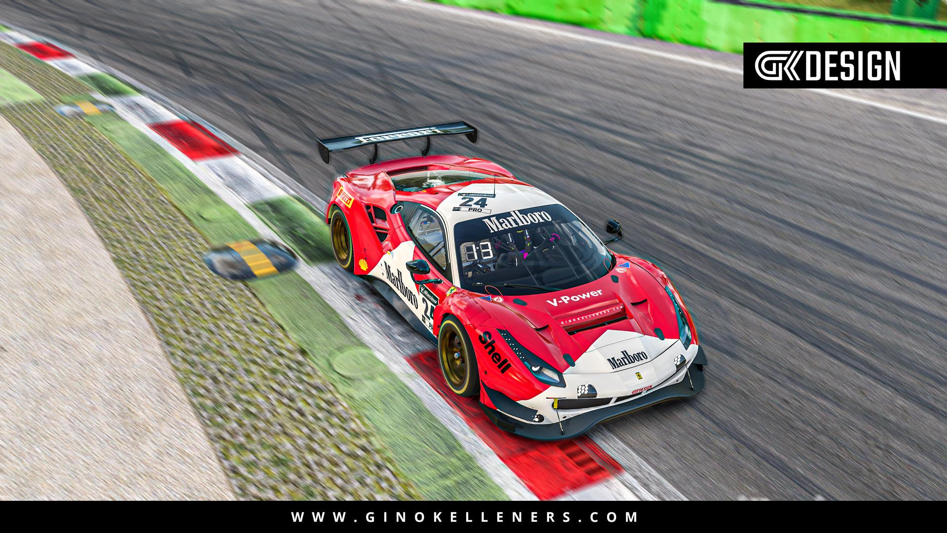 Marlboro Livery - Ferrari 488 GT3 Evo by Gino Kelleners - Trading Paints