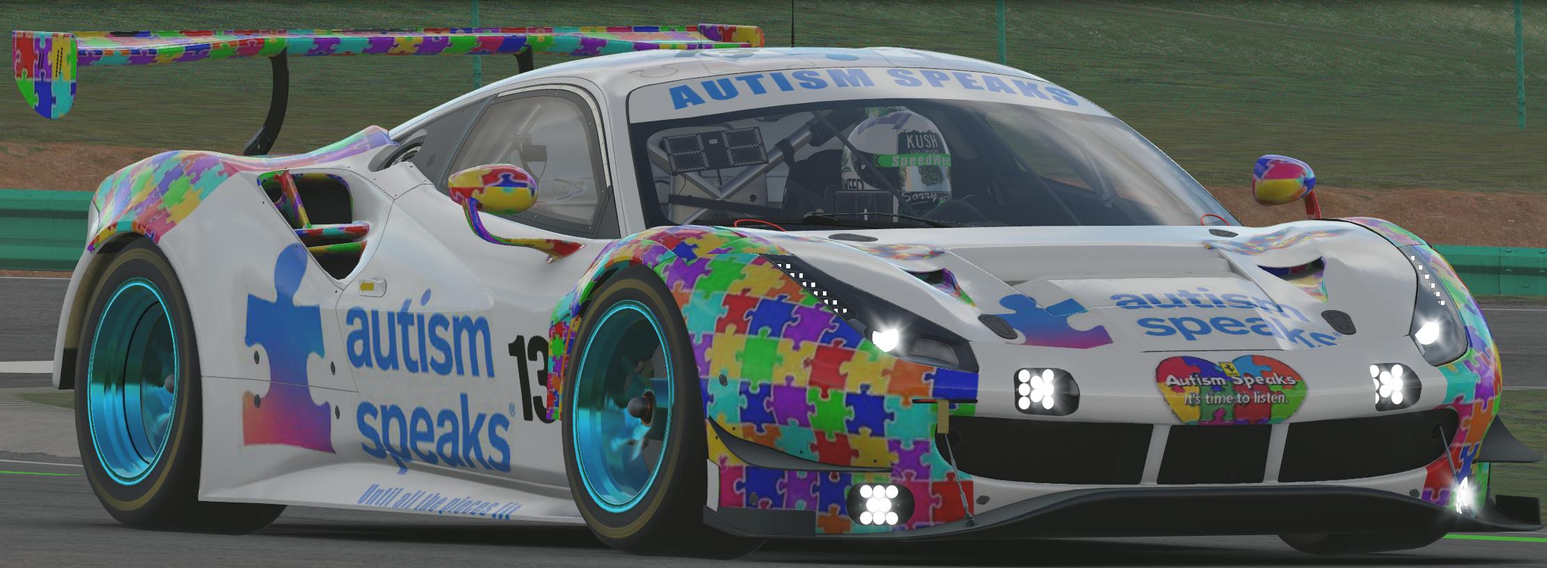Autism Speaks Ferrari EVO GT3 by Todd Schwarz - Trading Paints