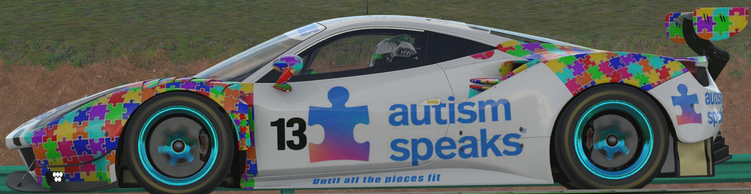 Autism Speaks Ferrari EVO GT3 by Todd Schwarz - Trading Paints