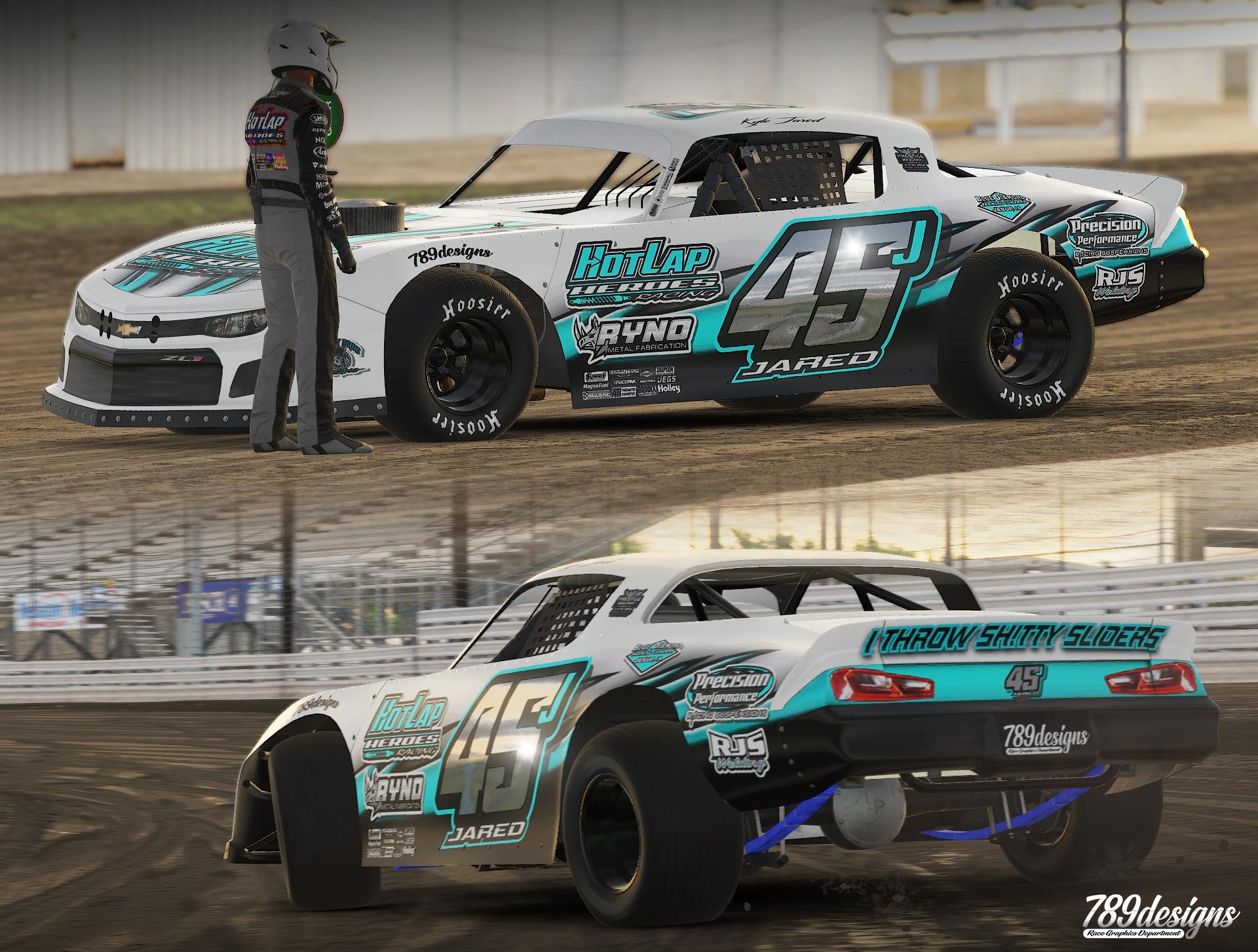 Kyle Jared HLH Dirt Street Stock White by Garrett Marshall - Trading Paints