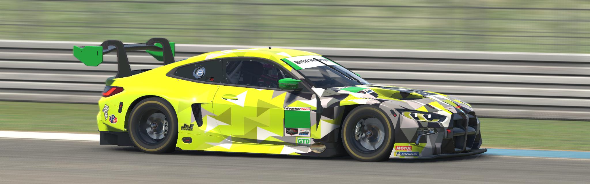 Neon BMW M4 GT3 IMSA (No Logos) by Jeff T Evans - Trading Paints