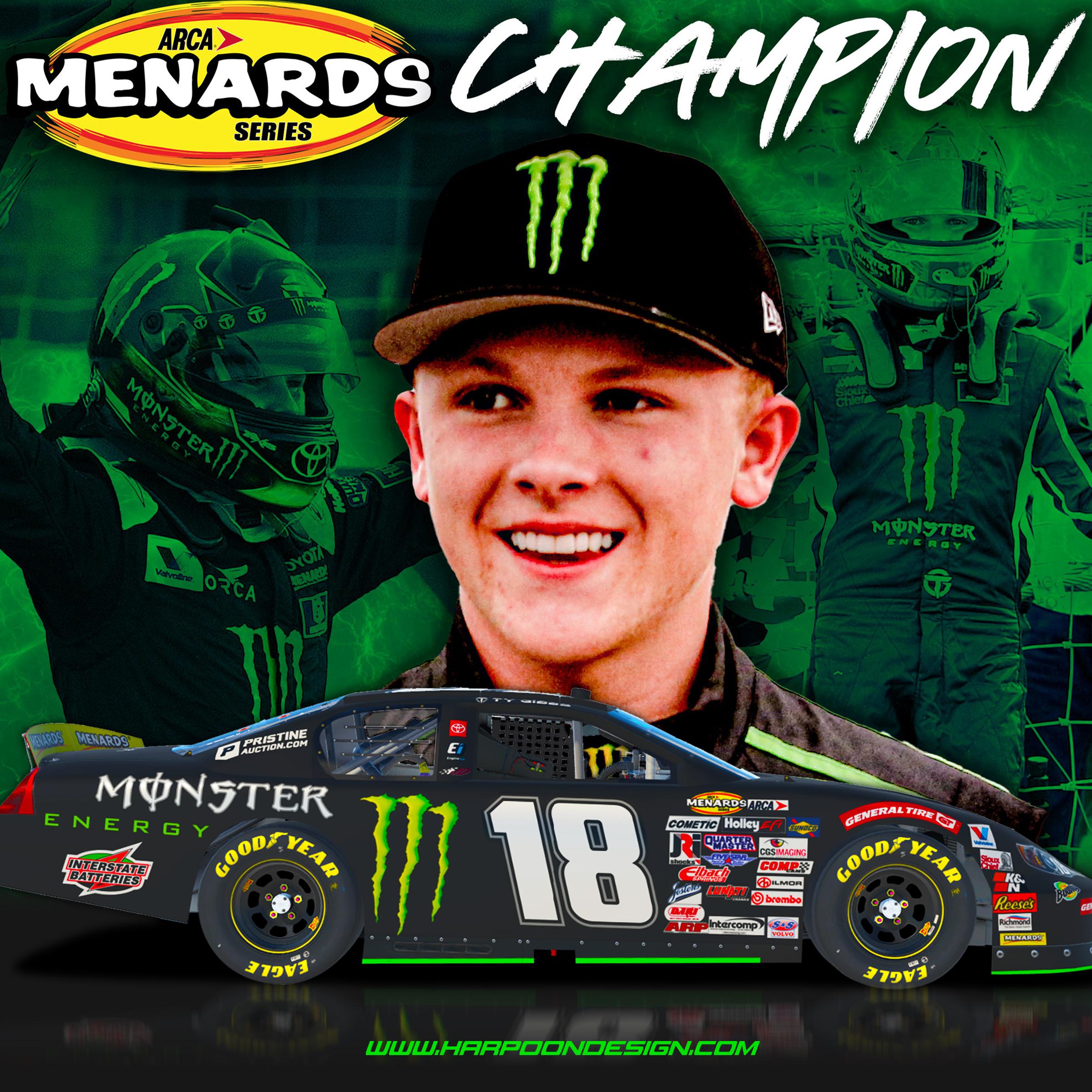 2021 Ty Gibbs ARCA Menards Monster Camry by Brantley Roden - Trading Paints