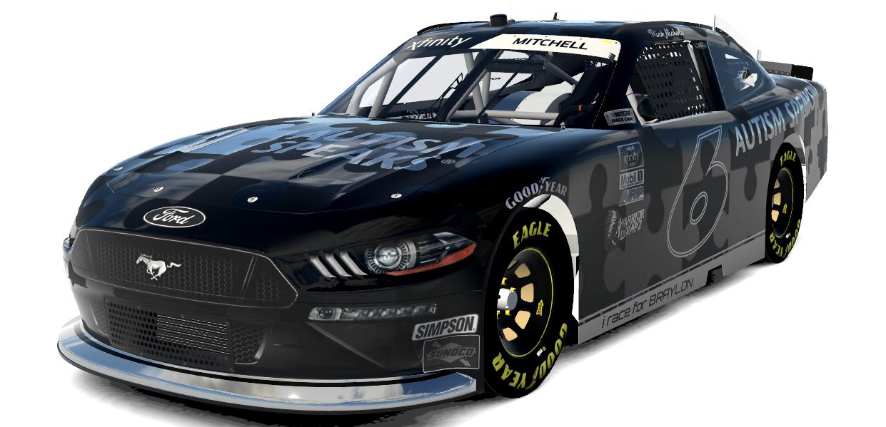 Rick Nichols #6 - NASCAR Xfinity Ford Mustang - Autism Speaks by Kenny ...