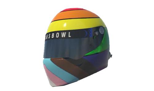 Jeans Bowl Pride Helmet by Paul R Chaloner - Trading Paints