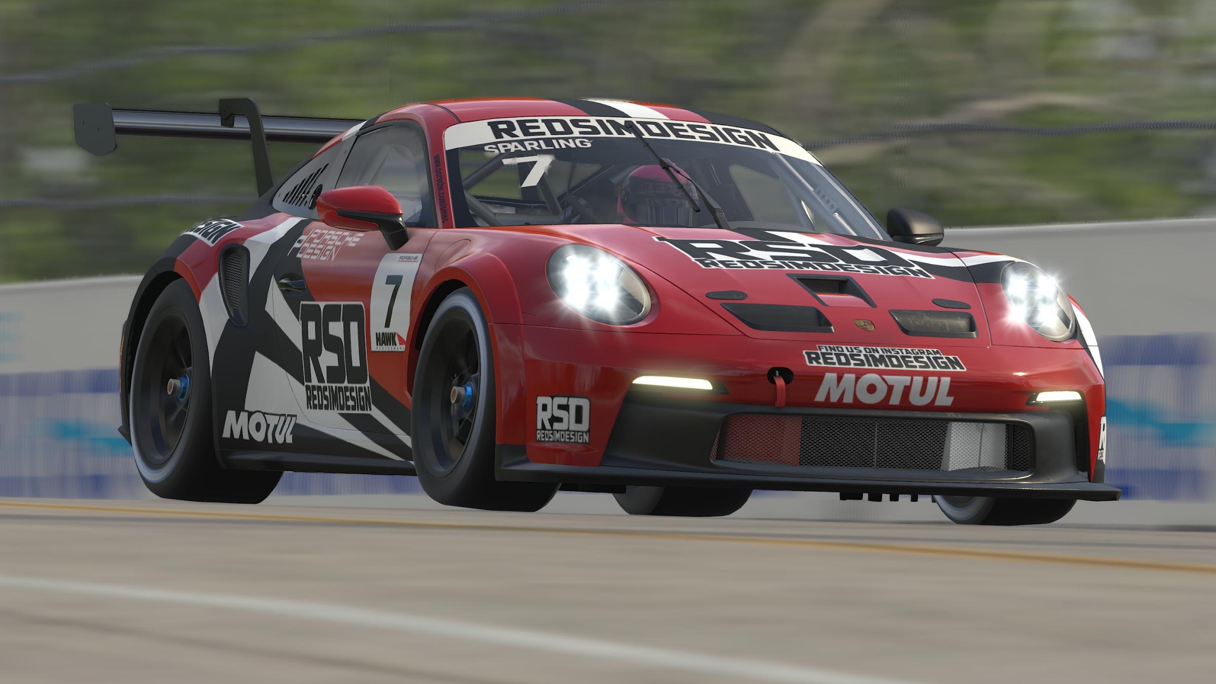 Asymmetrical RedSimDesign 992 P-Cup by Blaine Sparling - Trading Paints