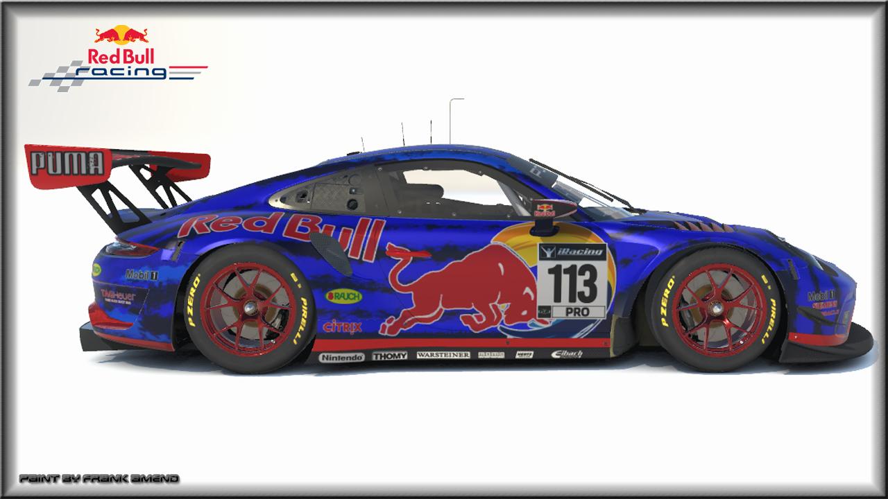 Red Bull BLUE Brush Porsche 911R GT3 by Frank Amend - Trading Paints