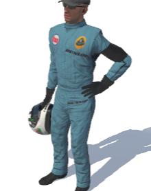 F1 1960s suit with black armband and gloves by Rowly W. - Trading Paints