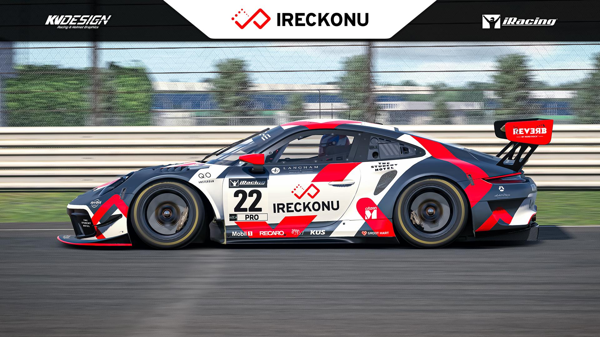 IRECKONU Racing Porsche 911 GT3R Livery by David J. G. - Trading Paints