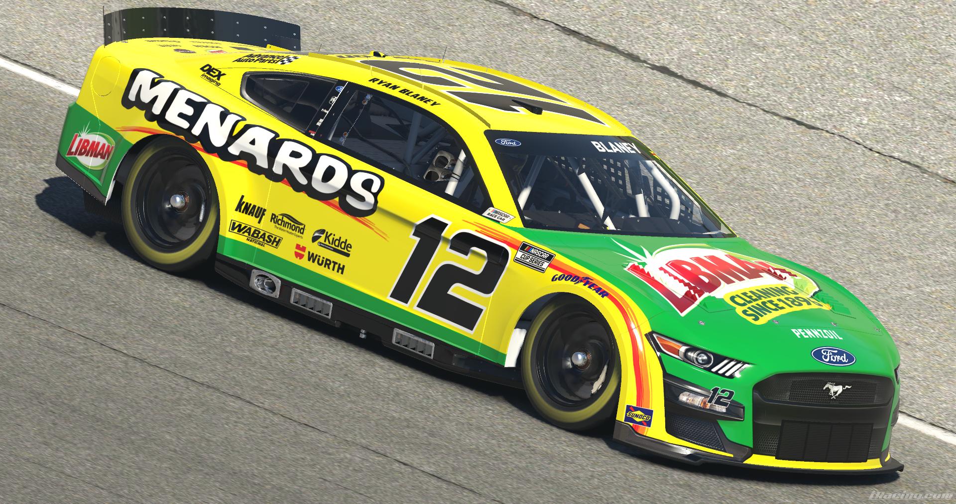 2022 Ryan Blaney Menards Mustang by Ben Horton - Trading Paints