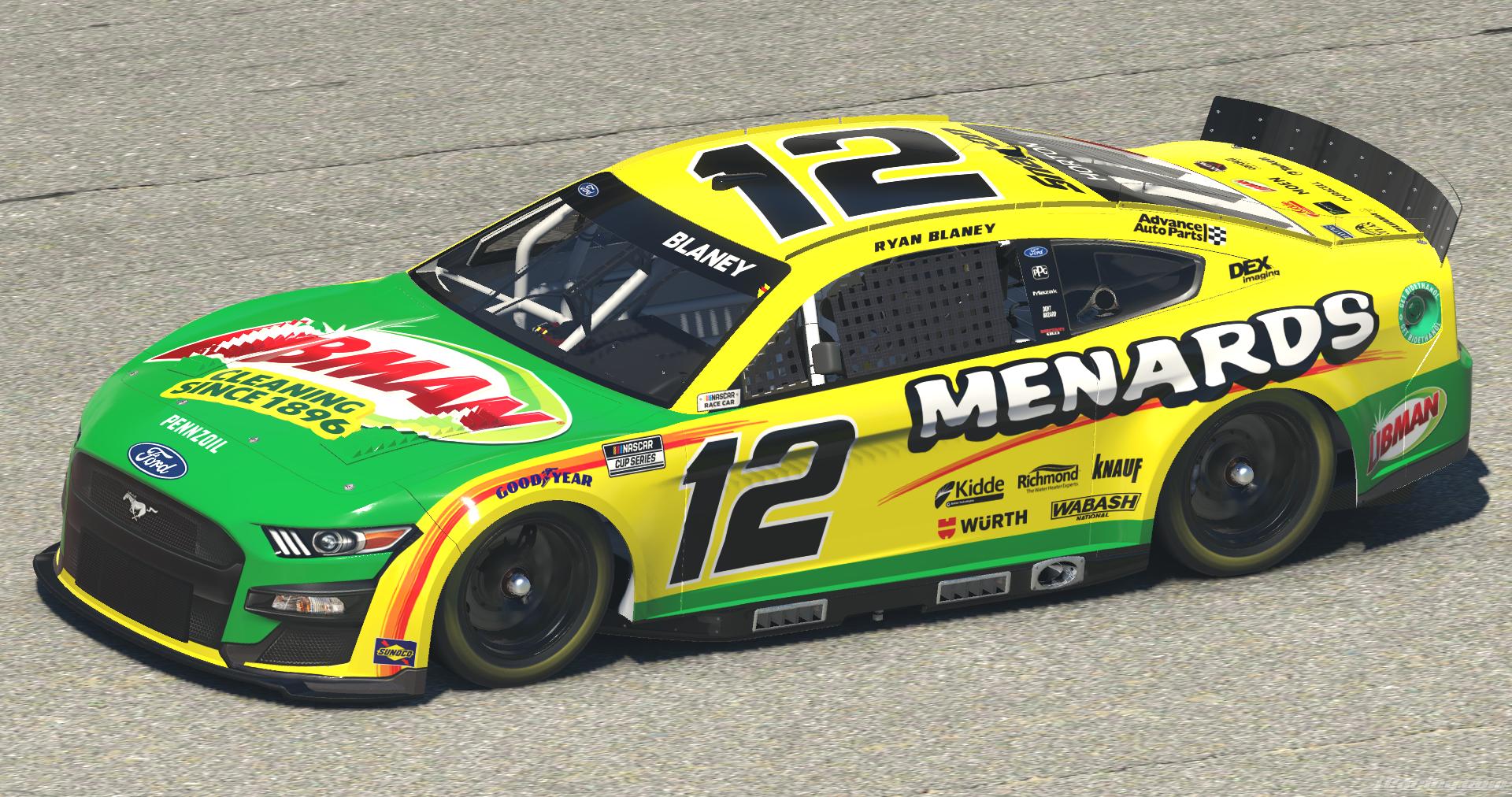 2022 Ryan Blaney Menards Mustang by Ben Horton - Trading Paints