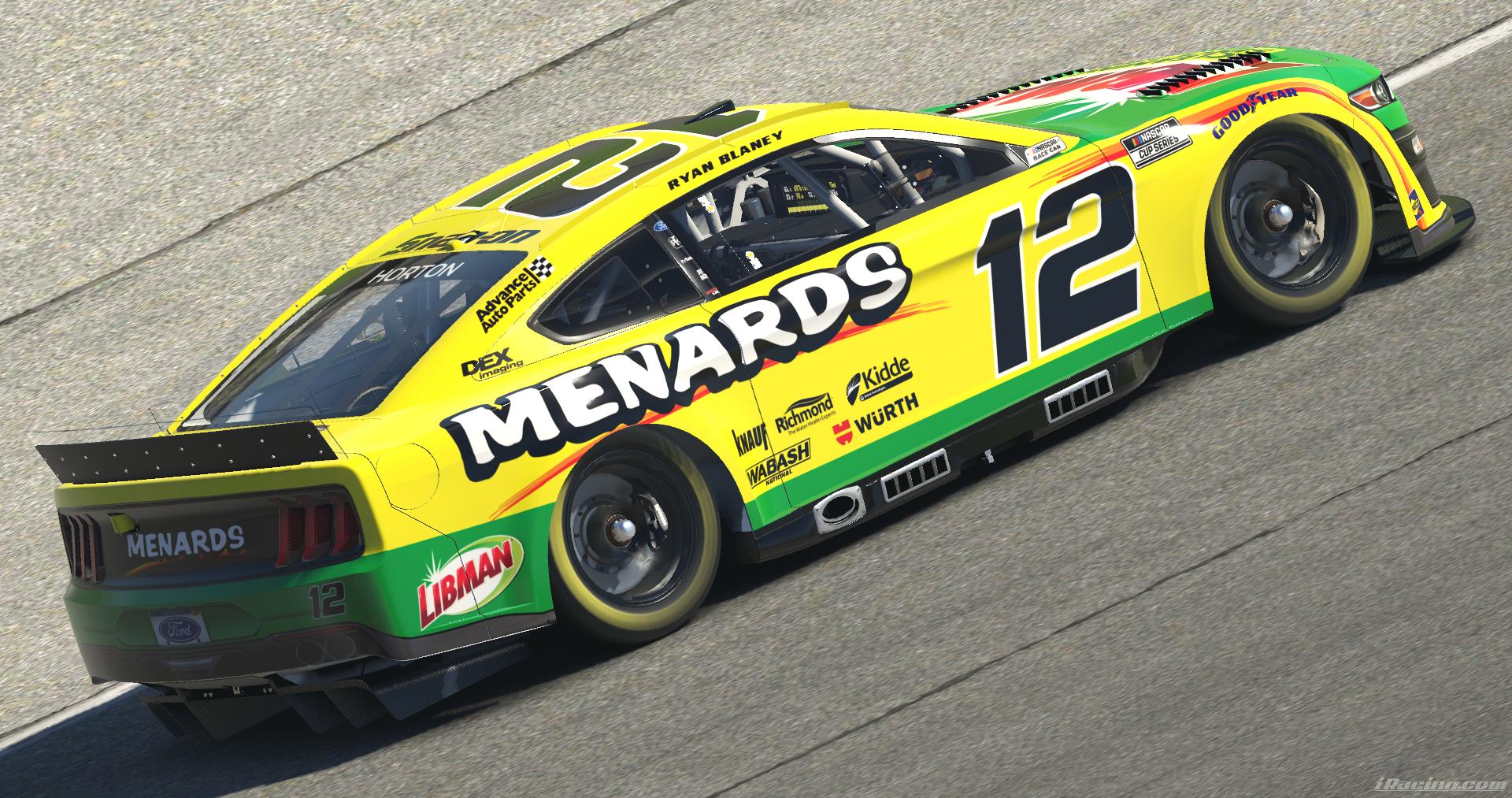 2022 Ryan Blaney Menards Mustang by Ben Horton - Trading Paints
