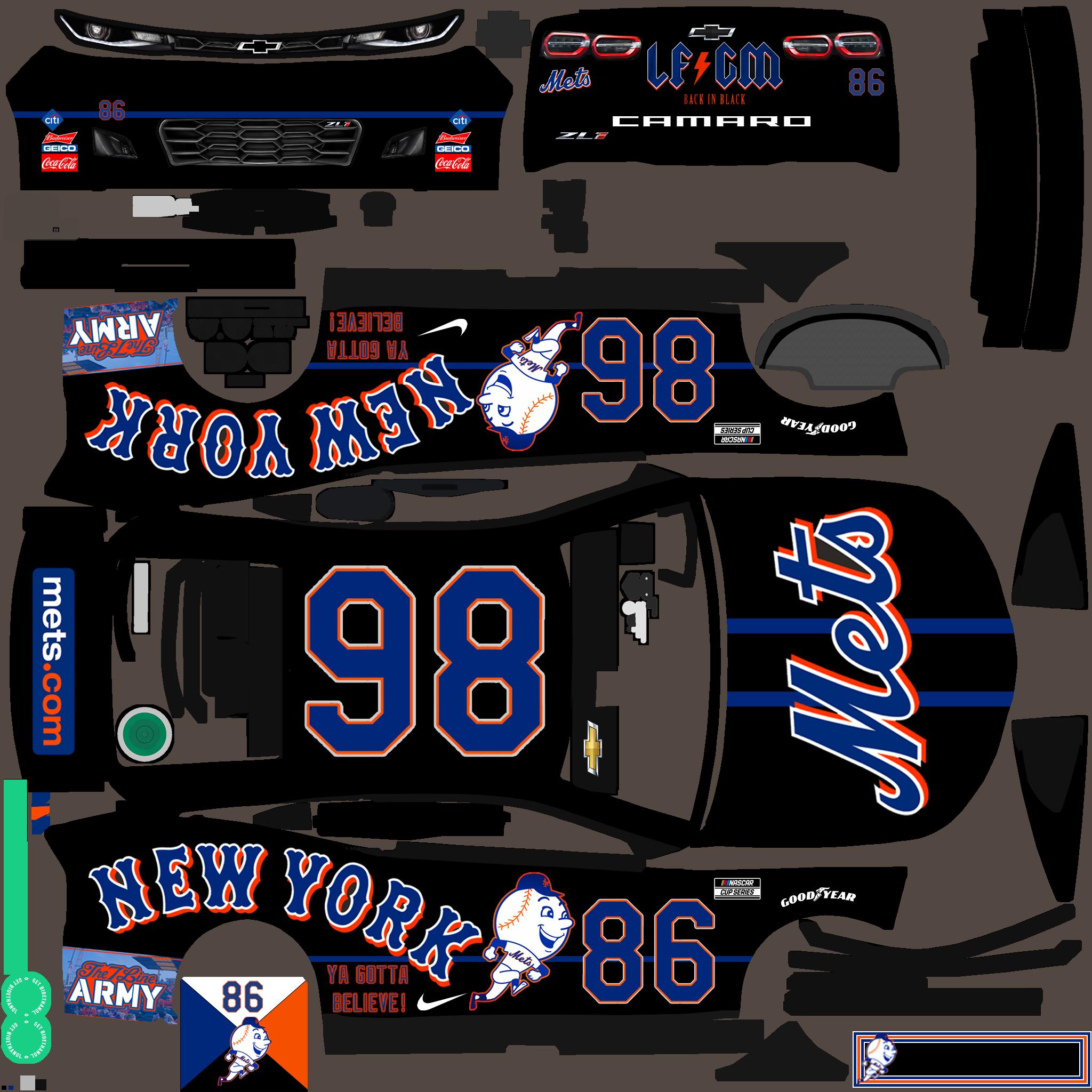 86 NY Mets Camaro Next-Gen by Peter Cohen - Trading Paints