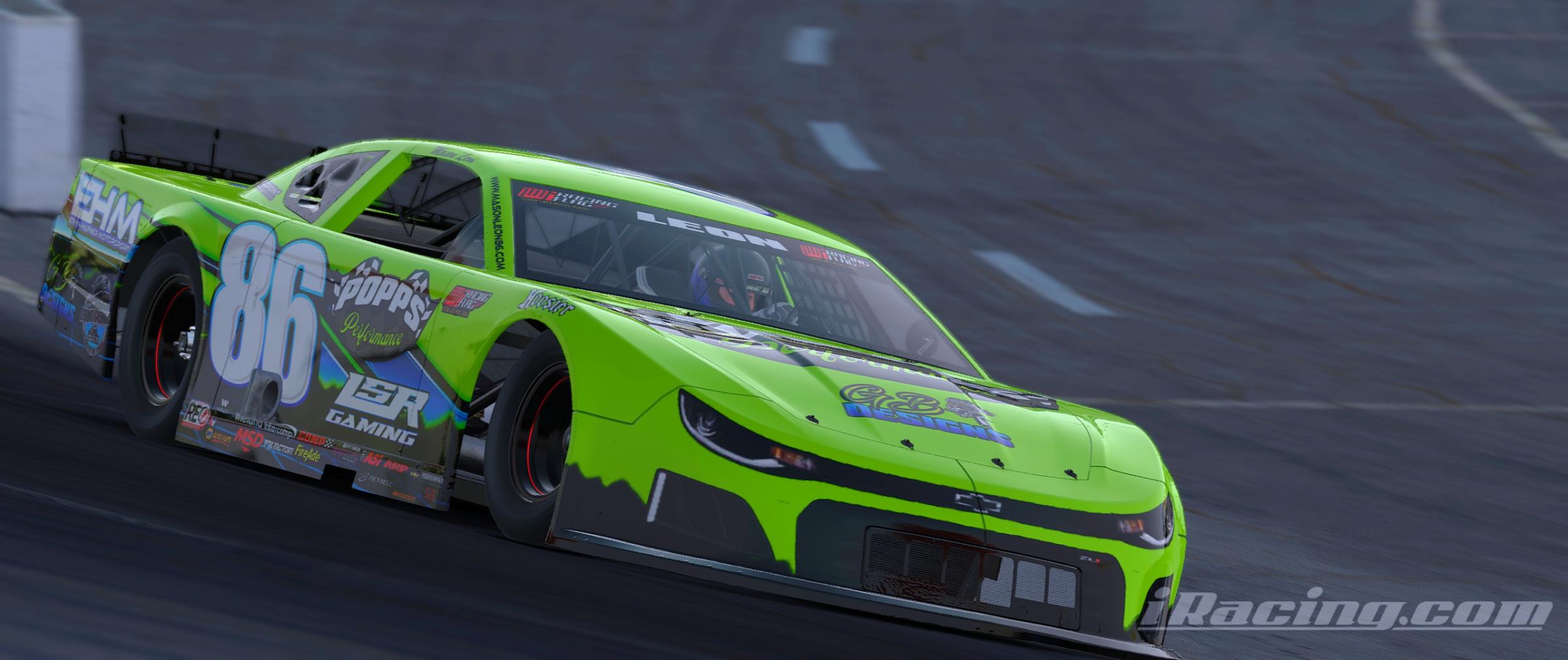 Mason Leon 86 EHM Super Late Model by Garrett Boyd - Trading Paints