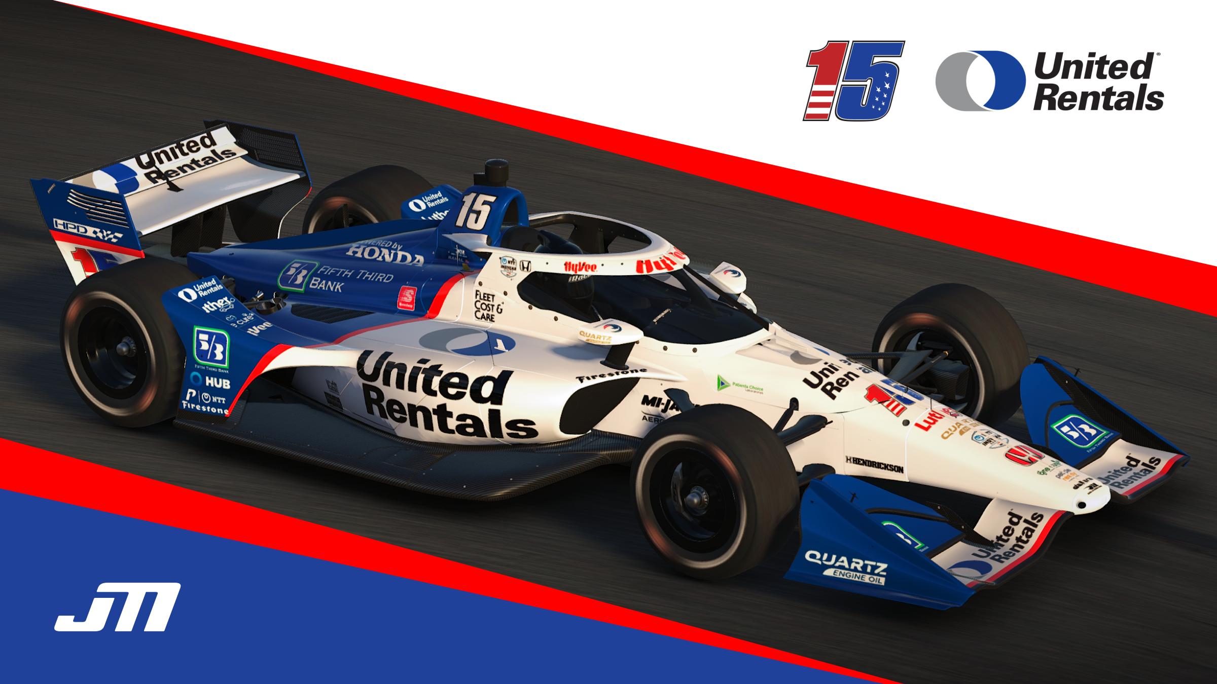 2022 Graham Rahal #15 United Rentals IndyCar with Custom Number by Jeff ...