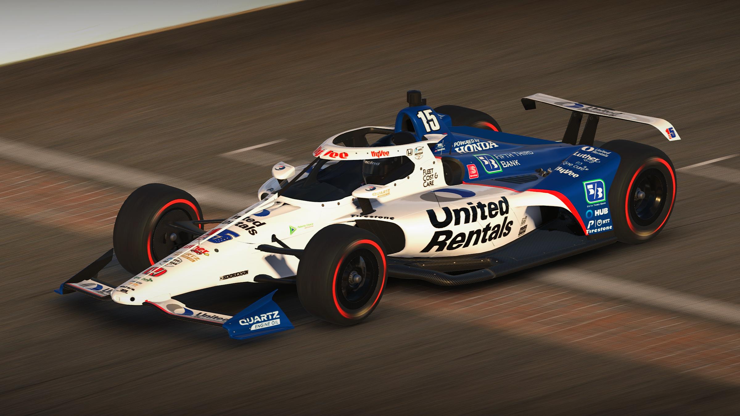 2022 Graham Rahal #15 United Rentals IndyCar with Custom Number by Jeff ...