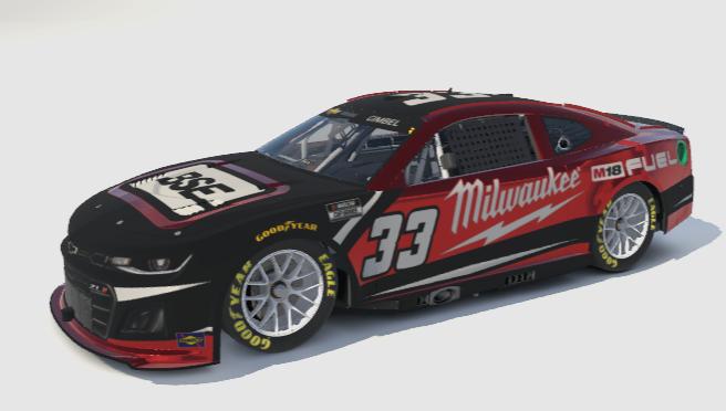 #33 Milwaukee M18 Fuel (Black) Tyler Werner by Jay Gimbel - Trading Paints