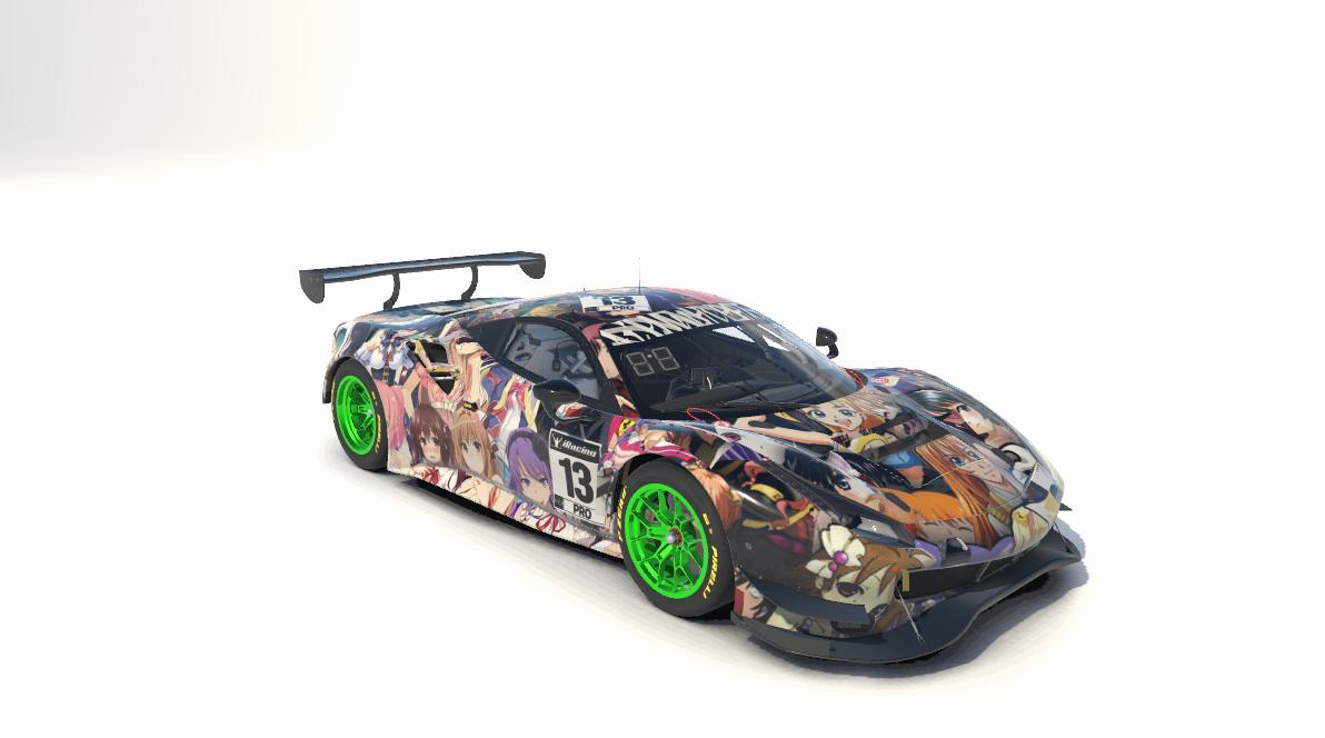 Ferrari 488 GT3 Evo 2020 Anime "Stickerbomb" by Daniel Asp - Trading Paints