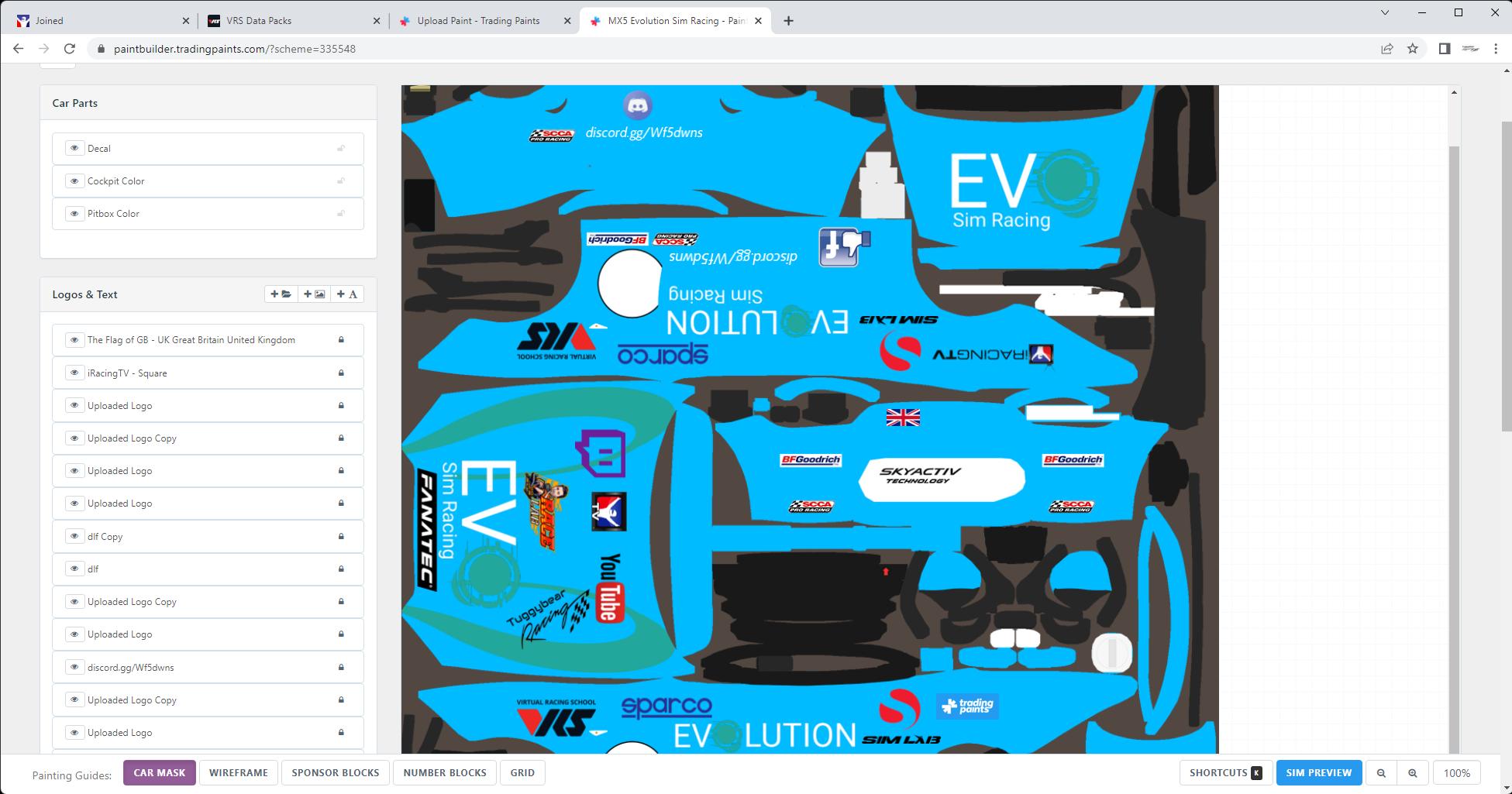 MX5 Evolution Sim Racing by Anthony Marriott - Trading Paints