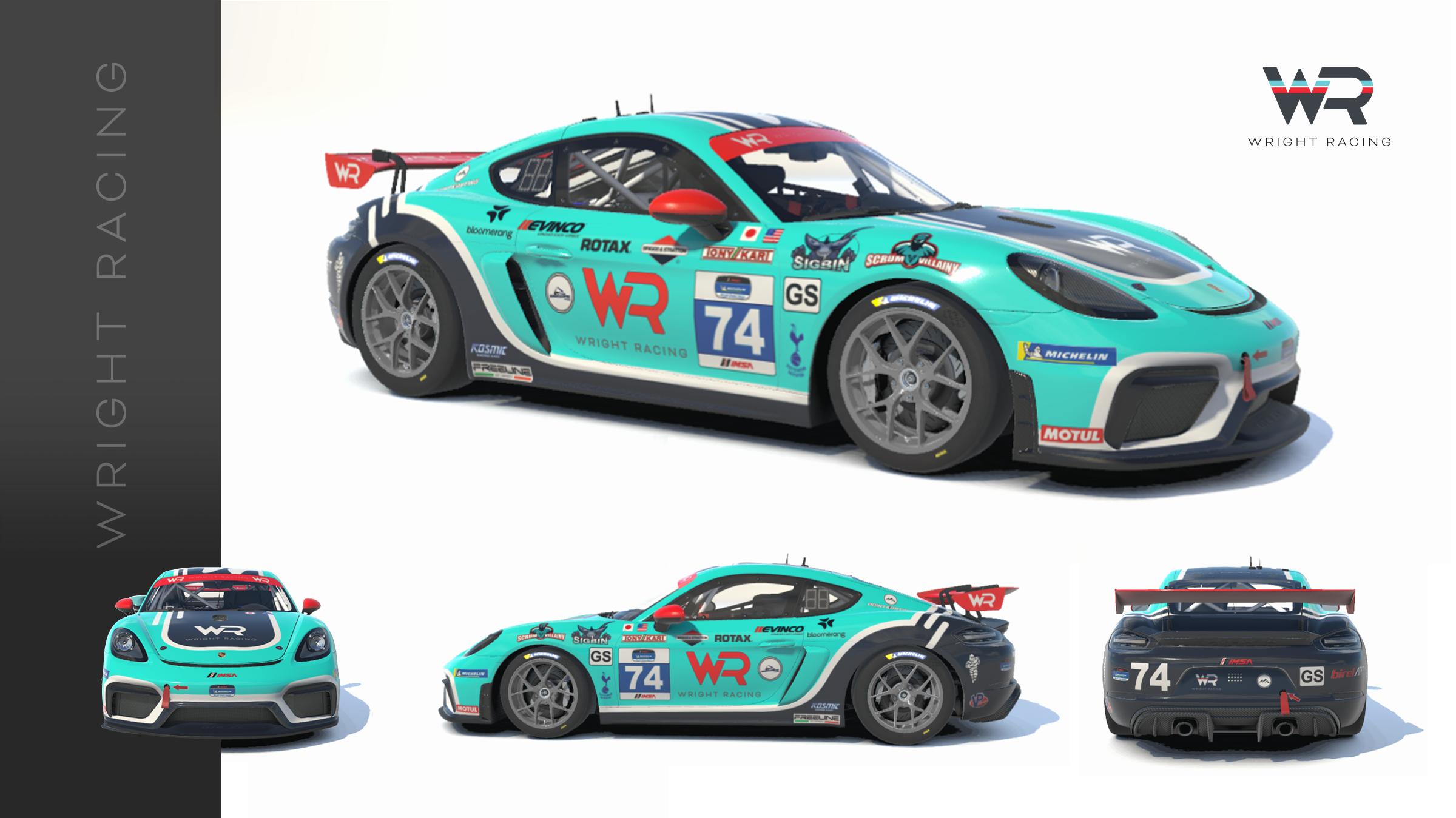 Wright Racing Porsche 718 Cayman GT4 Clubsport by Shay W. - Trading Paints