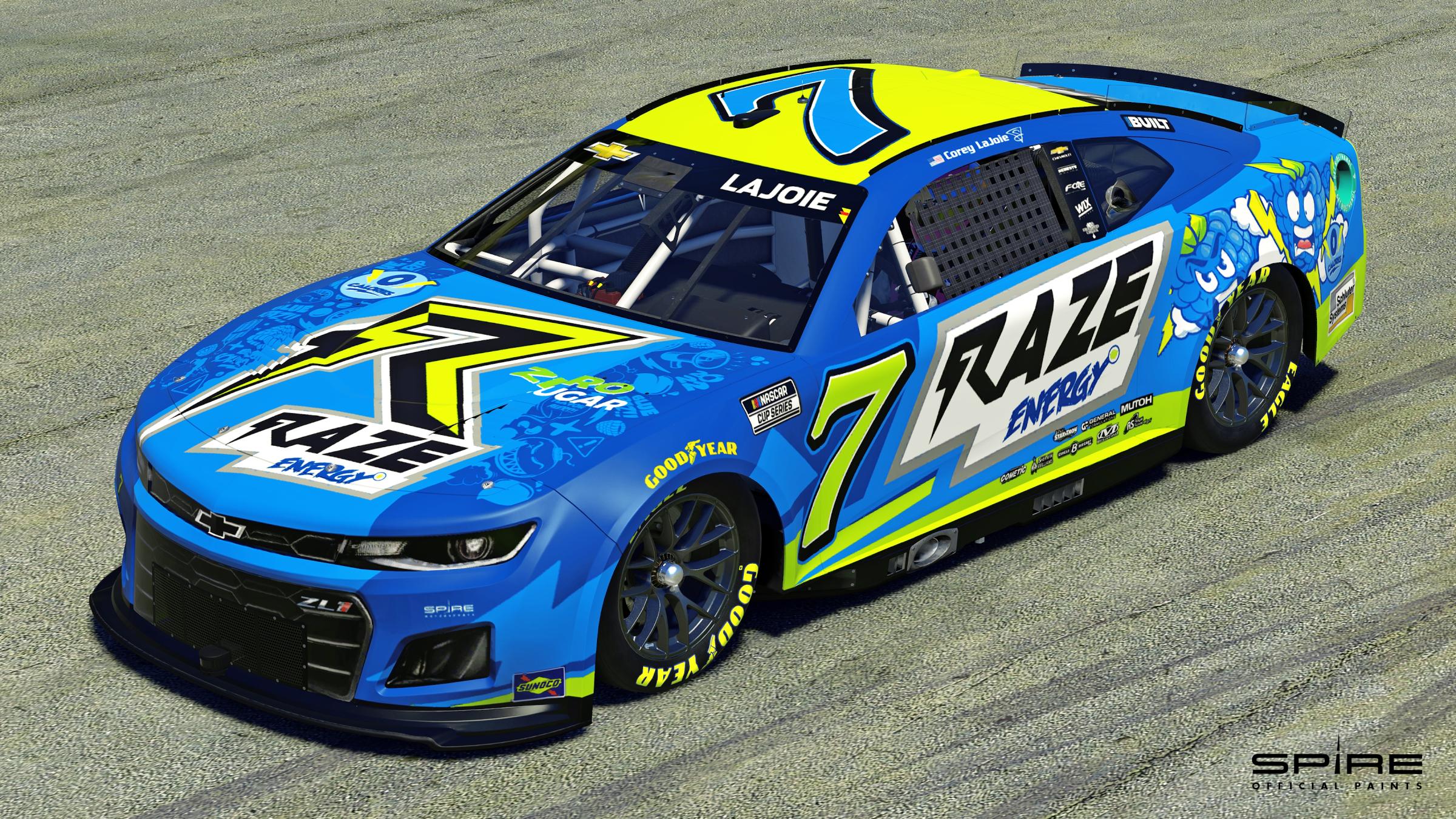 Official 2022 #7 Corey Lajoie Raze Blue With Numbers by Spire ...