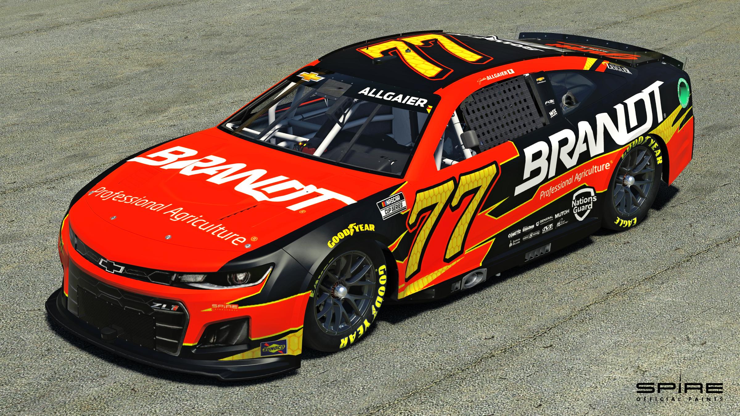 Official 2022 #77 Justin Allgaier Brandt With Numbers by Spire ...