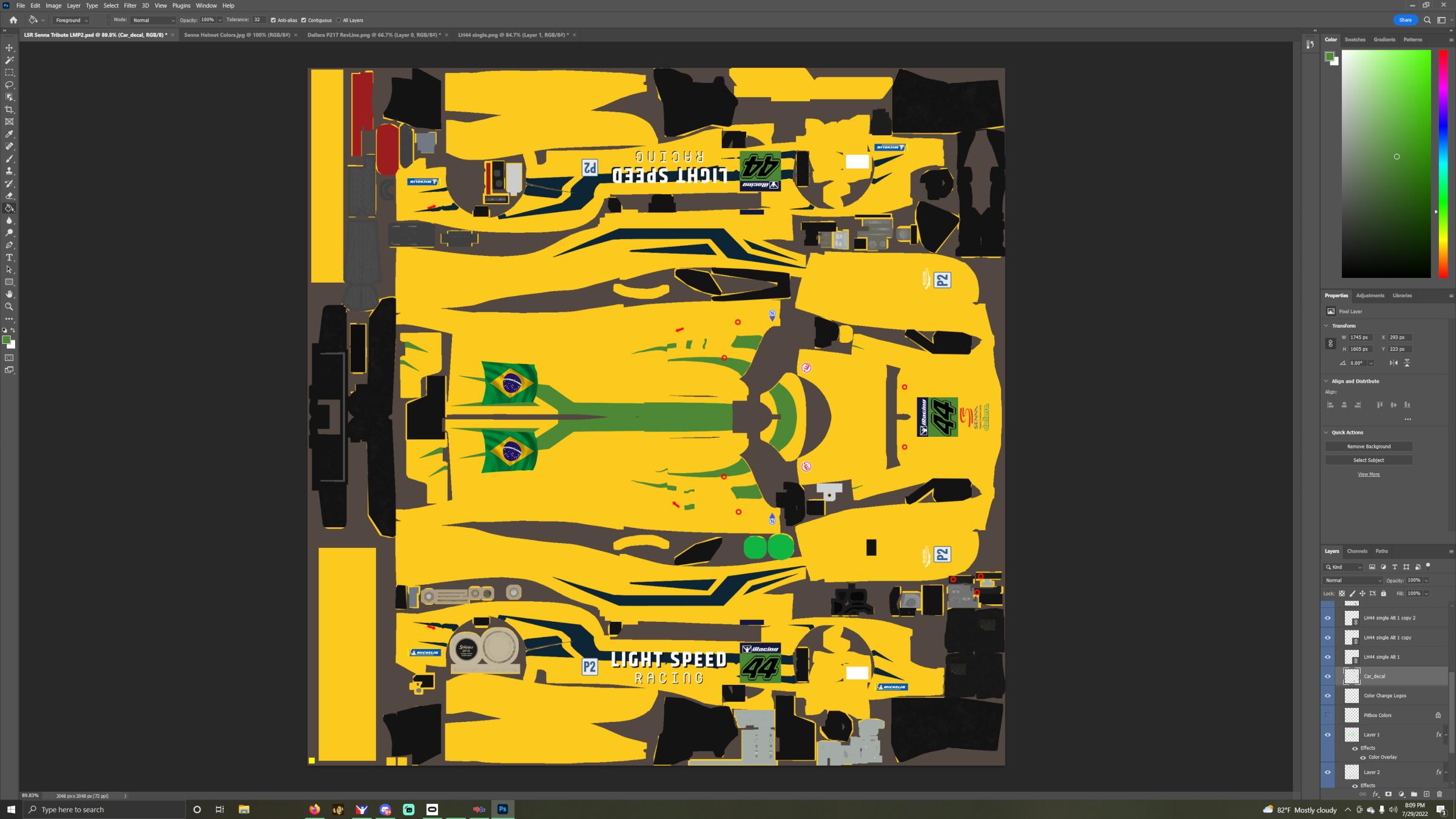 LSR Senna Tribute LMP2 Custom # by Mike Wayne R. - Trading Paints