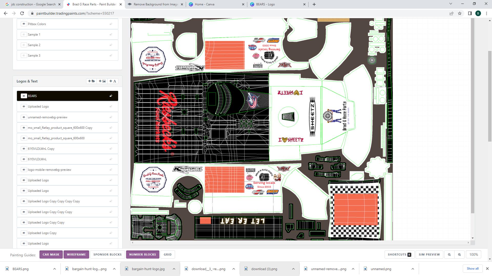Brad G Race Parts by Brad Gillogly - Trading Paints
