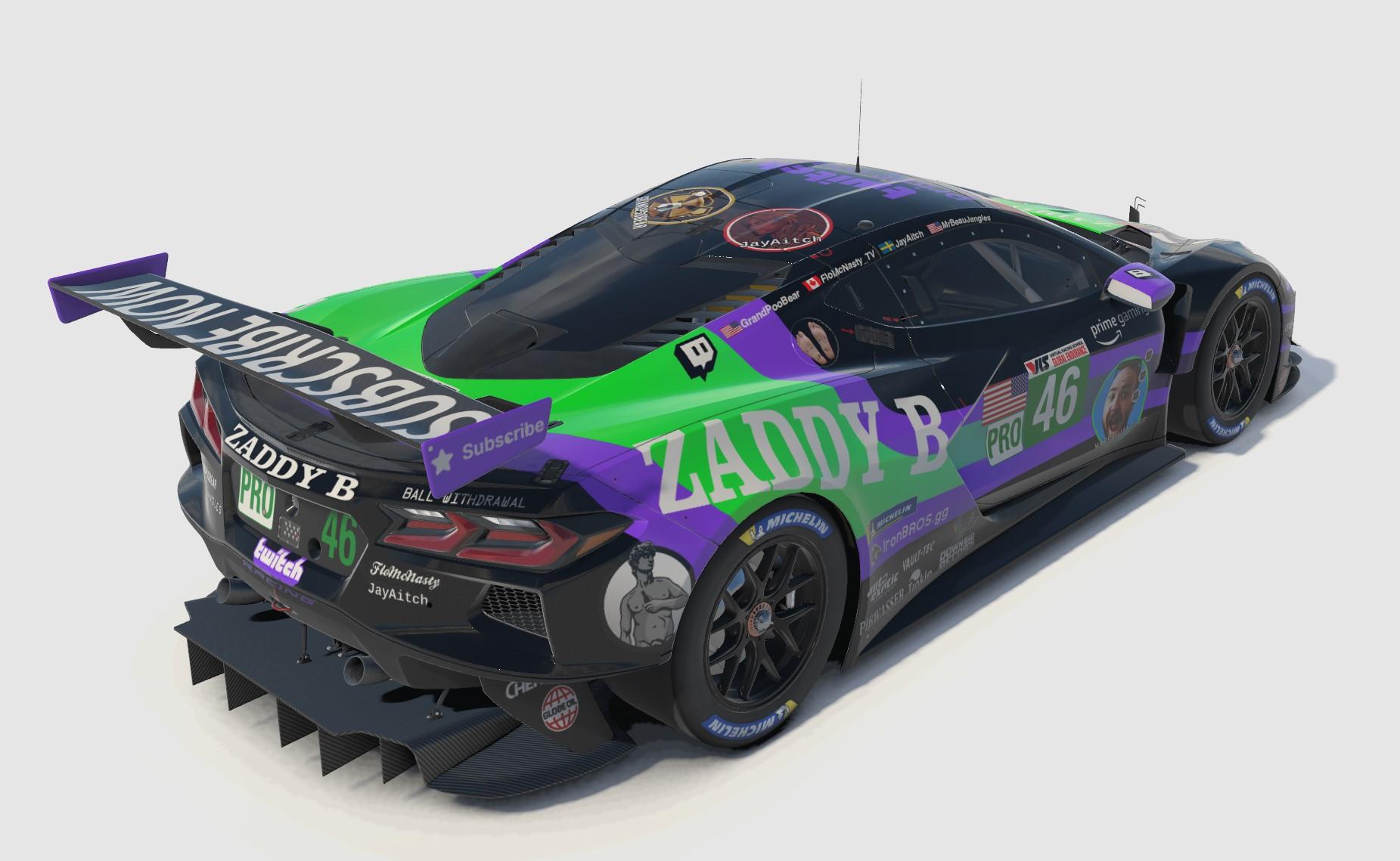 Zaddy B Team Twitch Prime 24hrs of LeMans Corvette C8R GTE by Derek ...