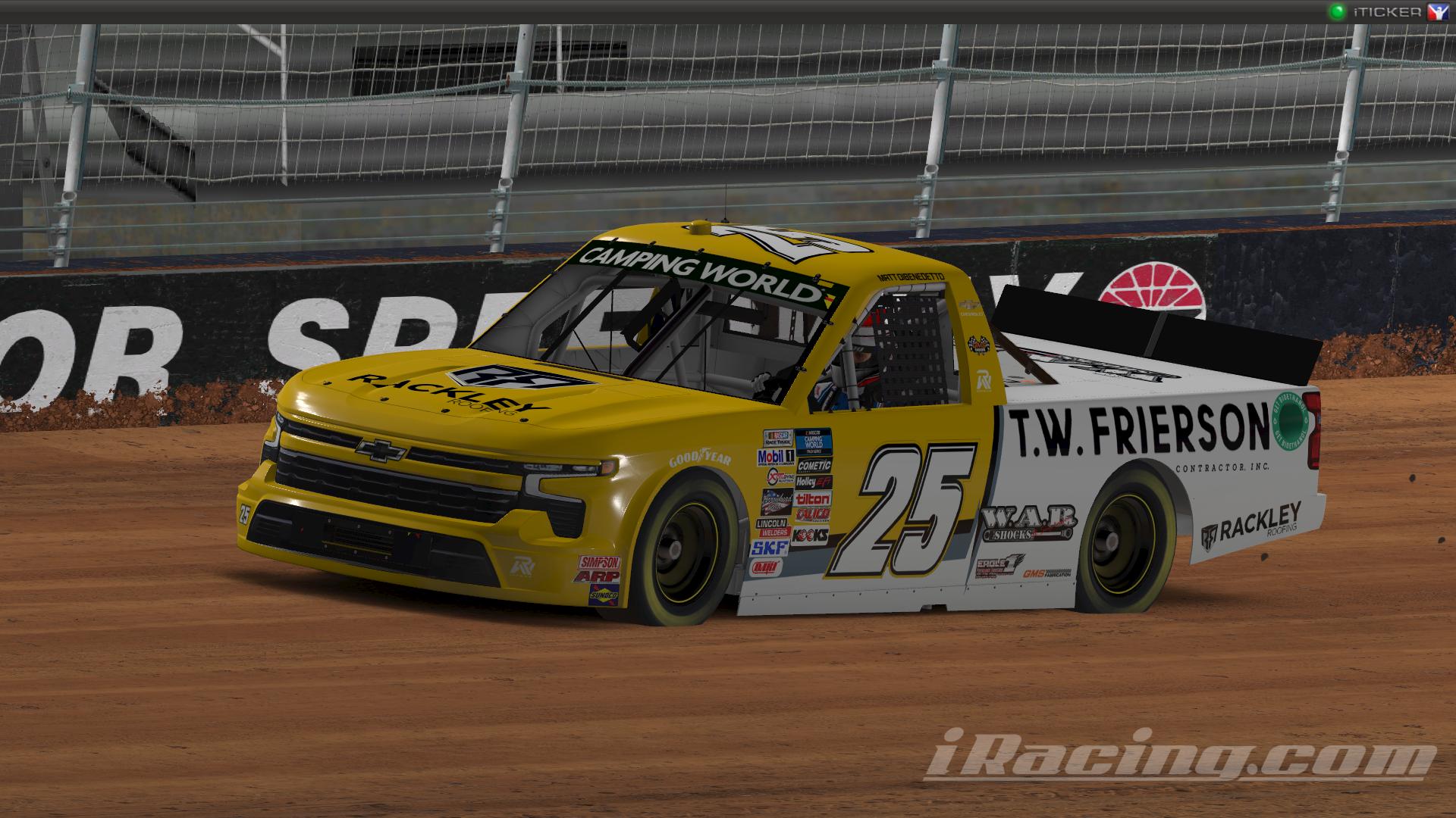 Matt Dibenedetto #25 Rackley TW Frierson 2022 NASCAR Camping World ...