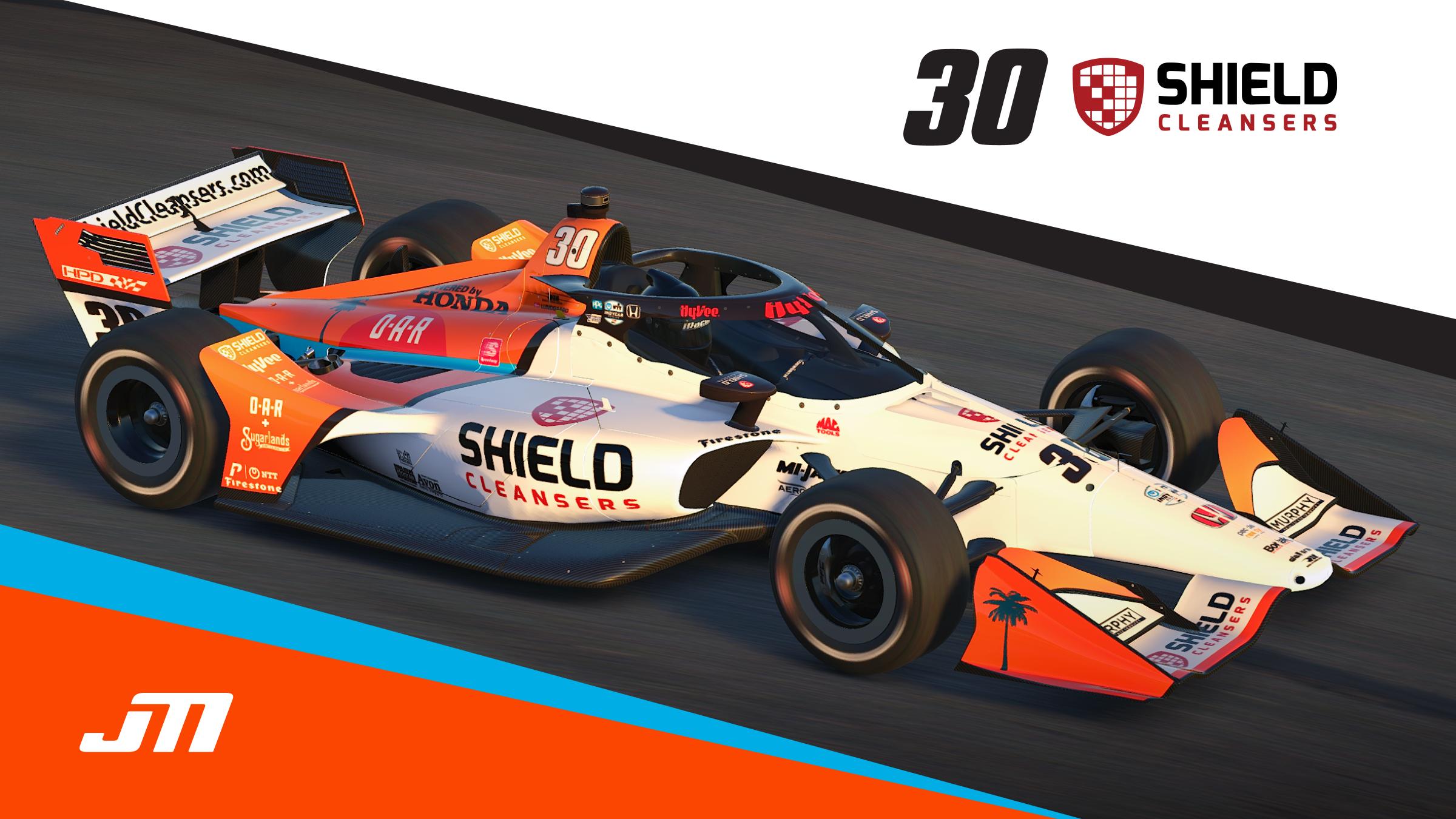2022 Christian Lundgaard #30 O.A.R. Shield Cleansers IndyCar with Custom Number by Jeff McKeand ...