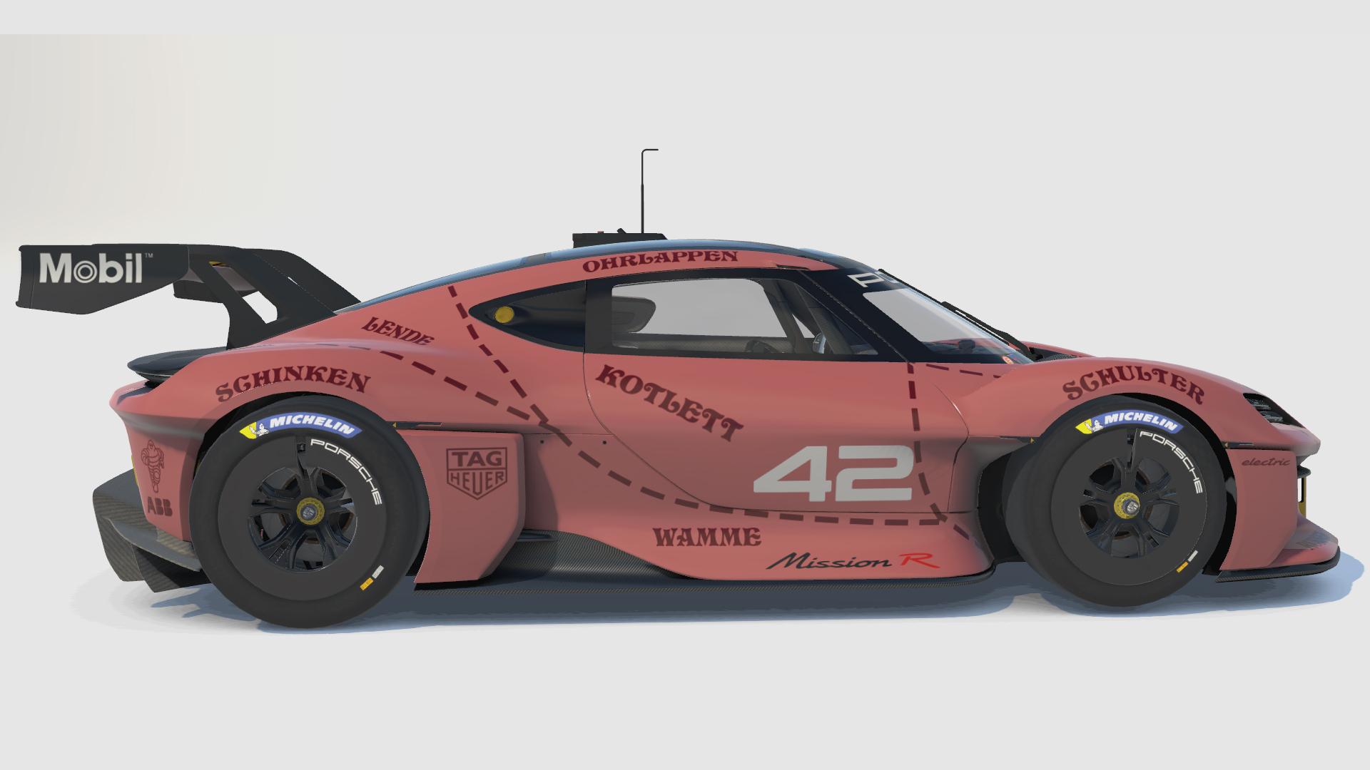 Porsche Pink Pig Mission R by Bill Krause - Trading Paints